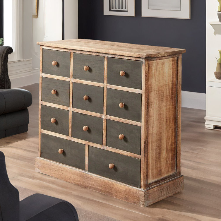 17 Stories Nasasha 11 Drawer 70Cm W Solid Wood Chest of Drawers Bedroom ...