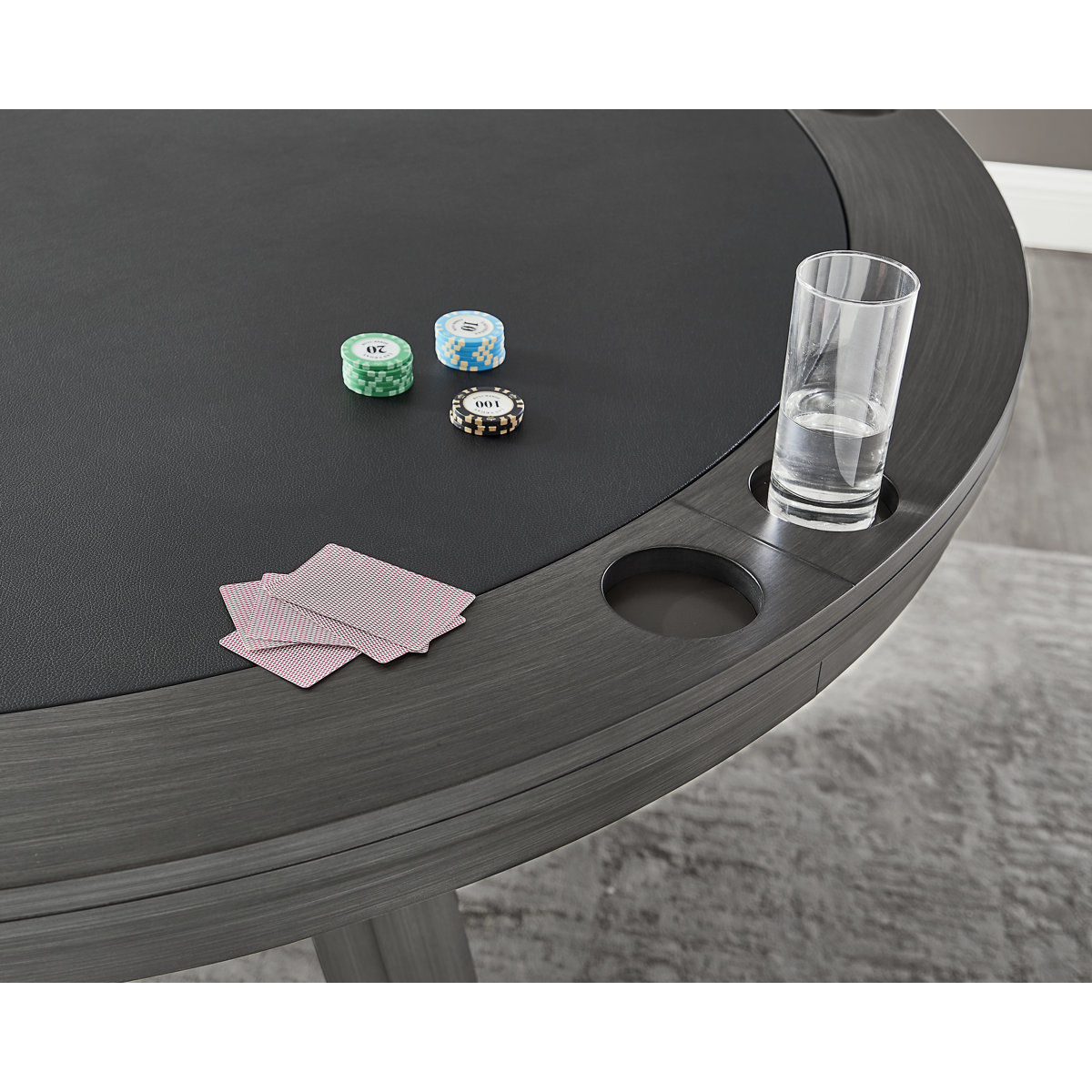 HB Home Mid-Century Modern Poker Table Set In Kona | Wayfair