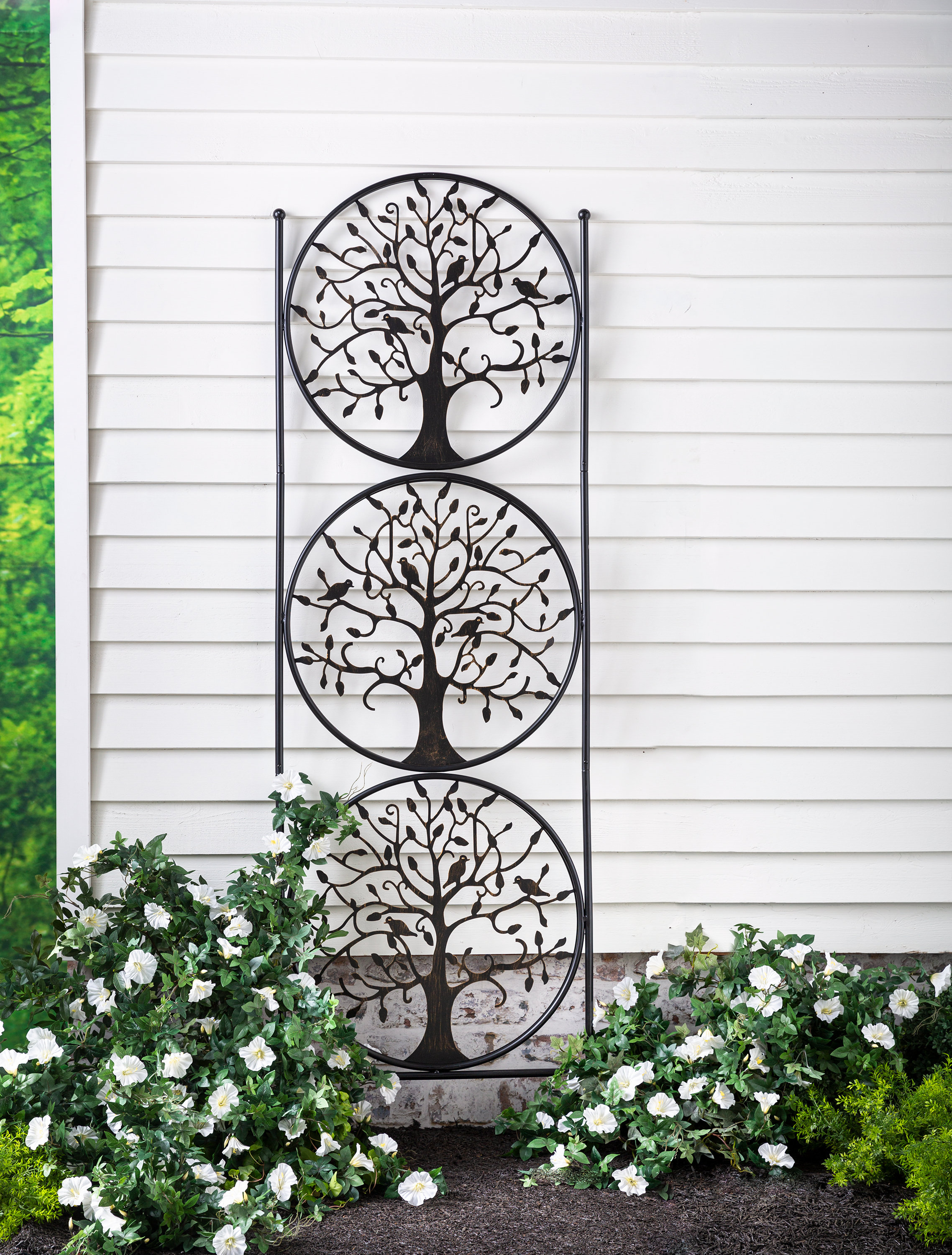 Red Barrel Studio® 80"H Tree of Life Trio Metal Garden Trellis | Wayfair