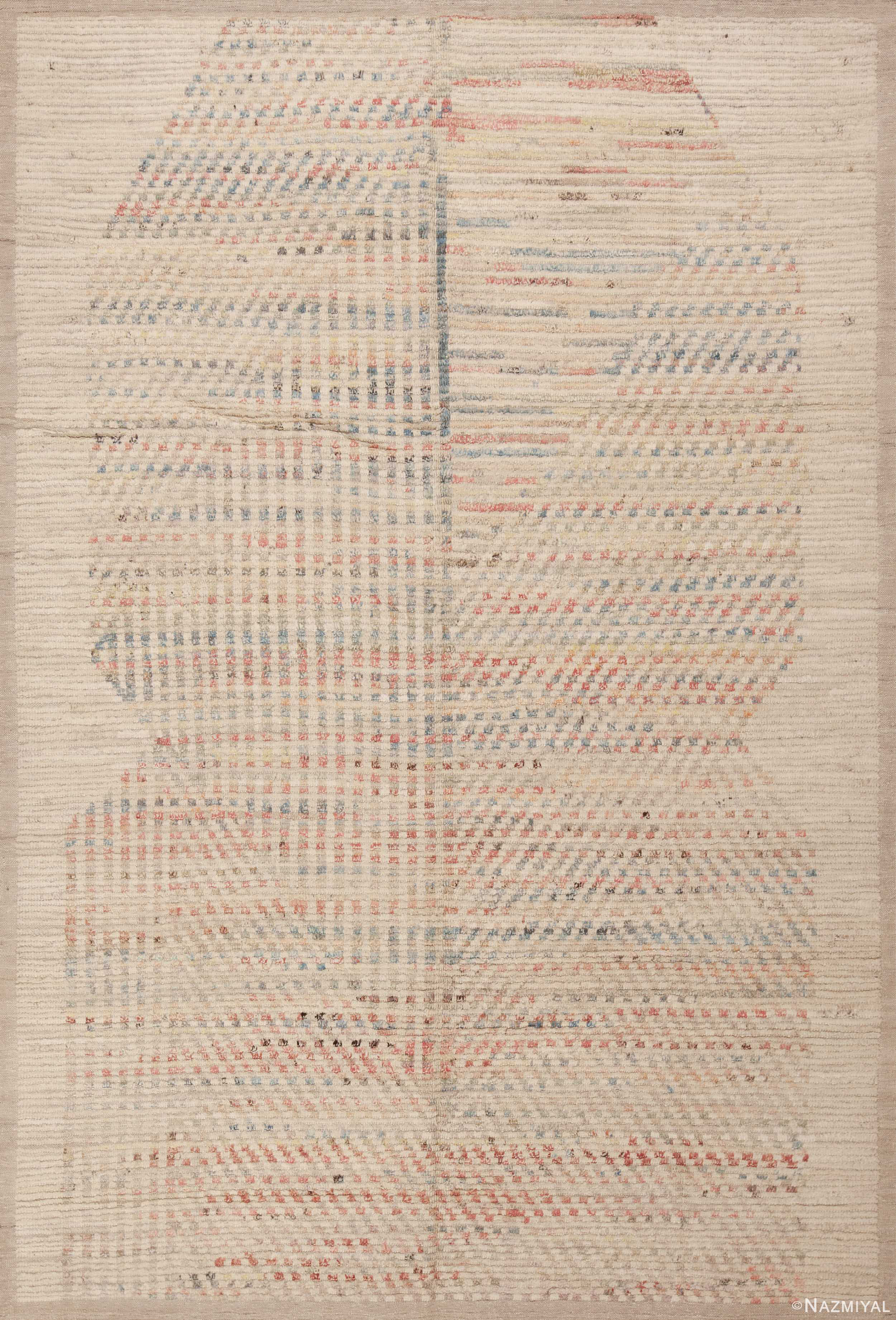 Nazmiyal Collection One-of-a-Kind Modern Room Size Light Cream and Soft ...