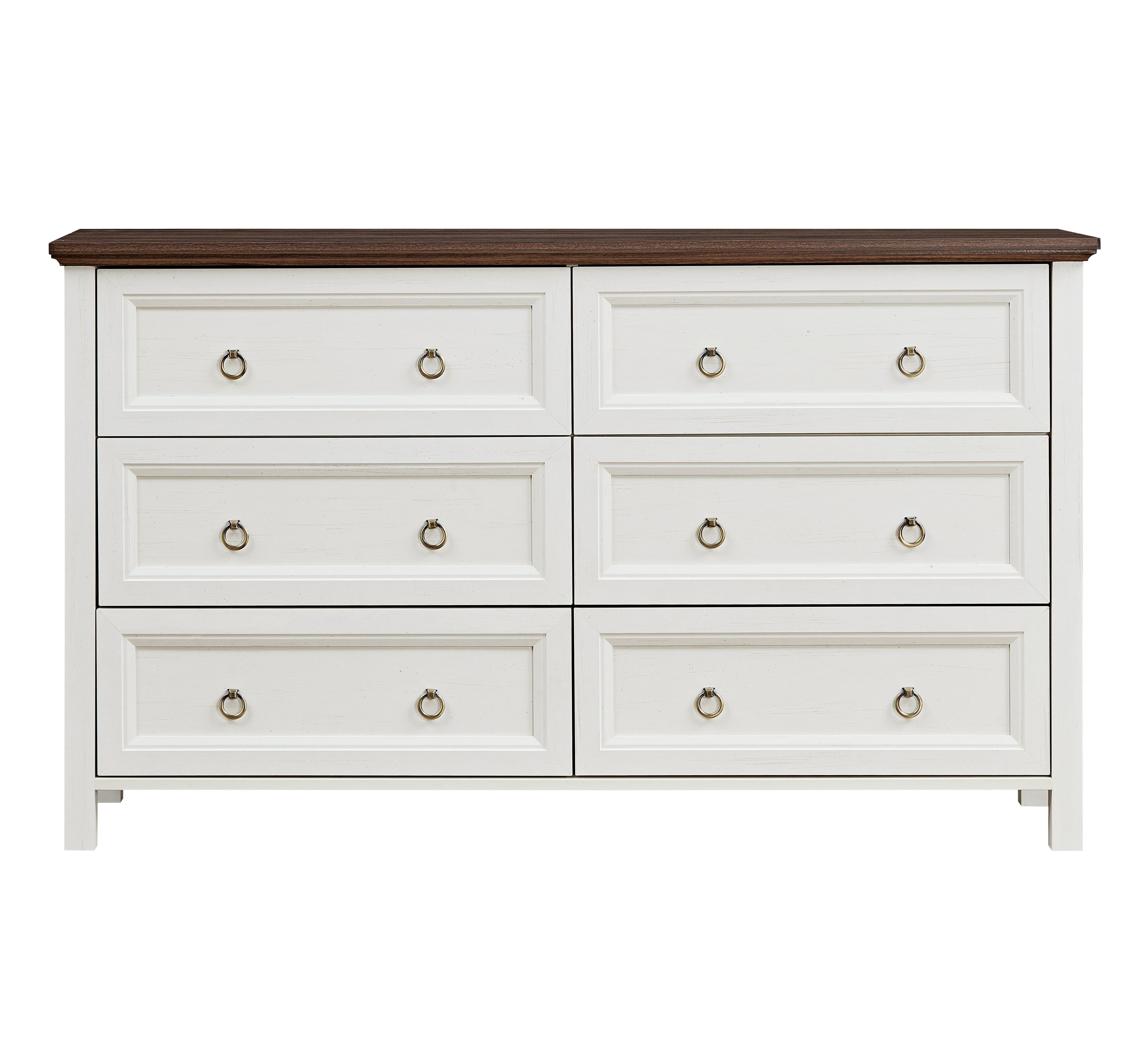Ophelia & Co. Farmhouse 6 Drawers Dresser for Bedroom, Wood Rustic Wide ...