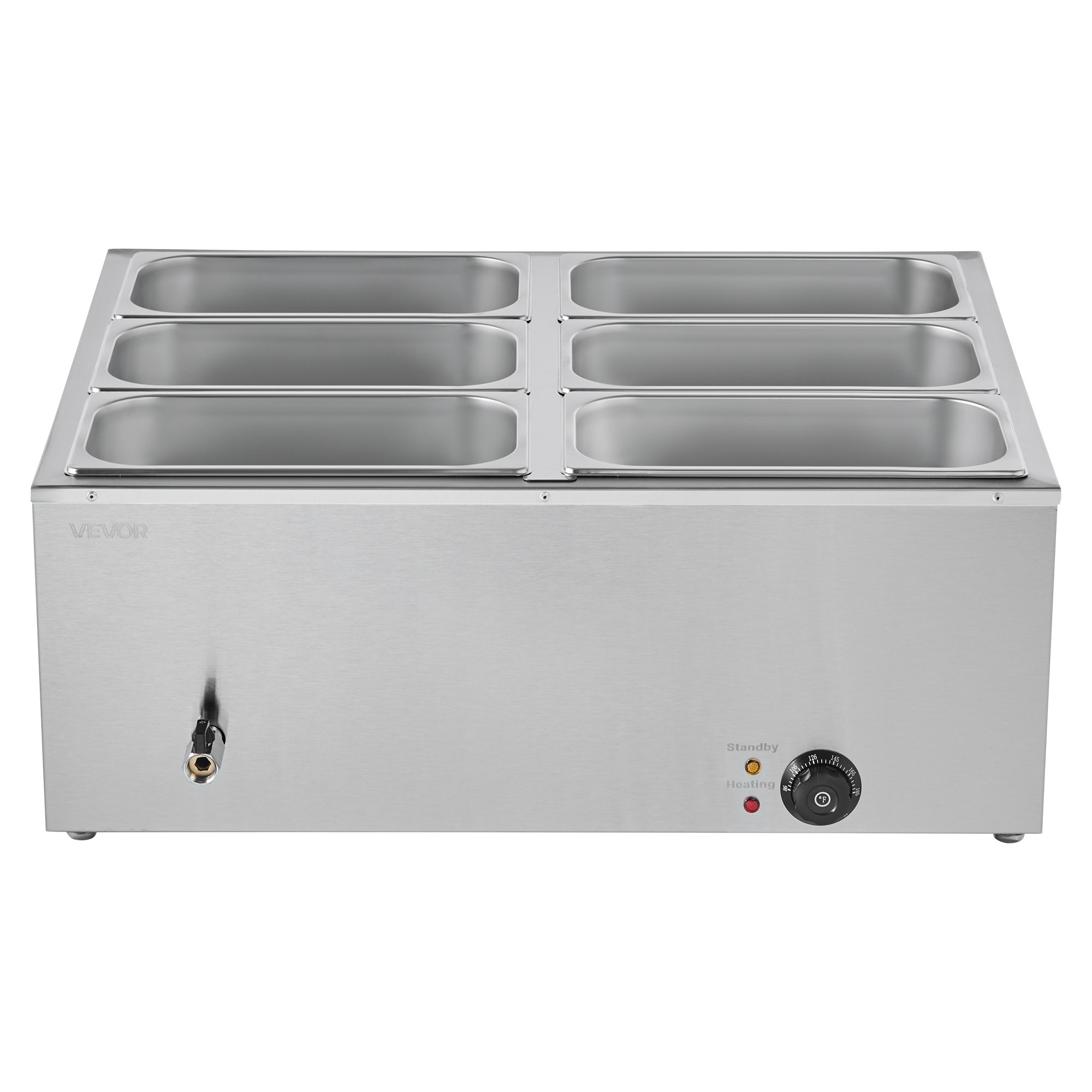 Ivy Bronx Commercial Food Warmer 6-Pan 1500W Countertop Buffet Bain ...