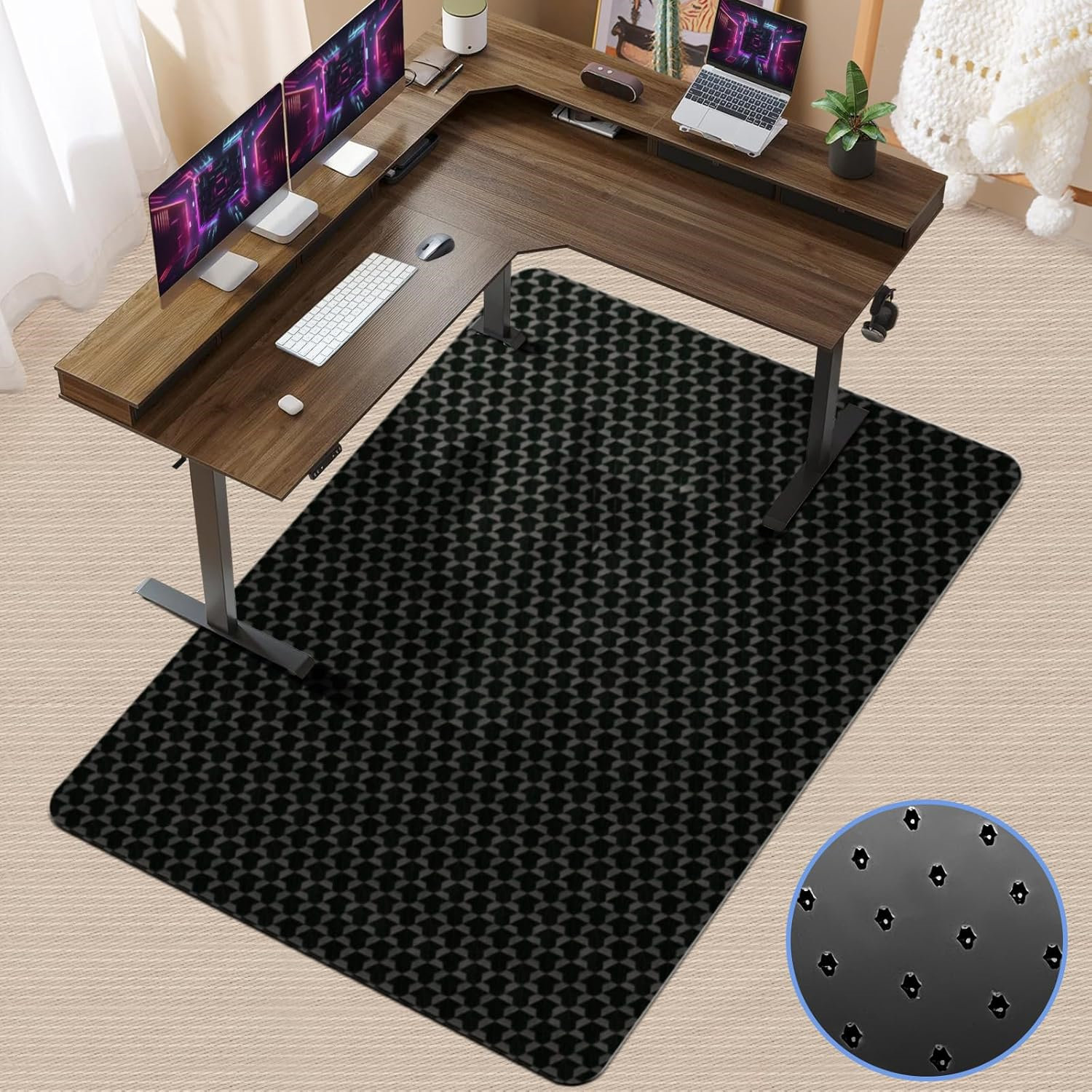 TELA Office Chair Mat For Carpet, Anti-slip Waterproof Floor Protector ...