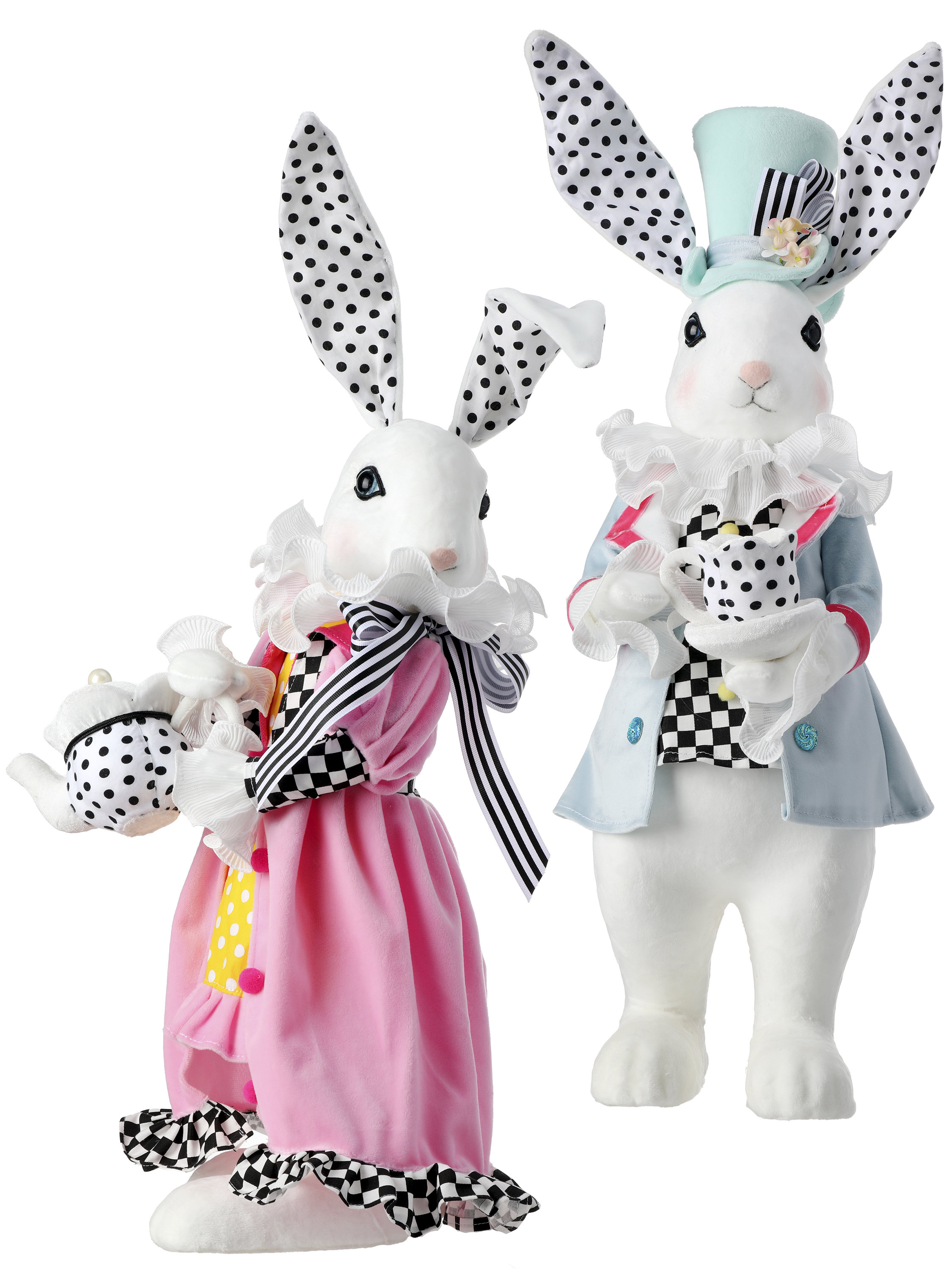 The Holiday Aisle® Styrofoam Dressed Tea Party Bunny 19-23" 2 Assorted ...