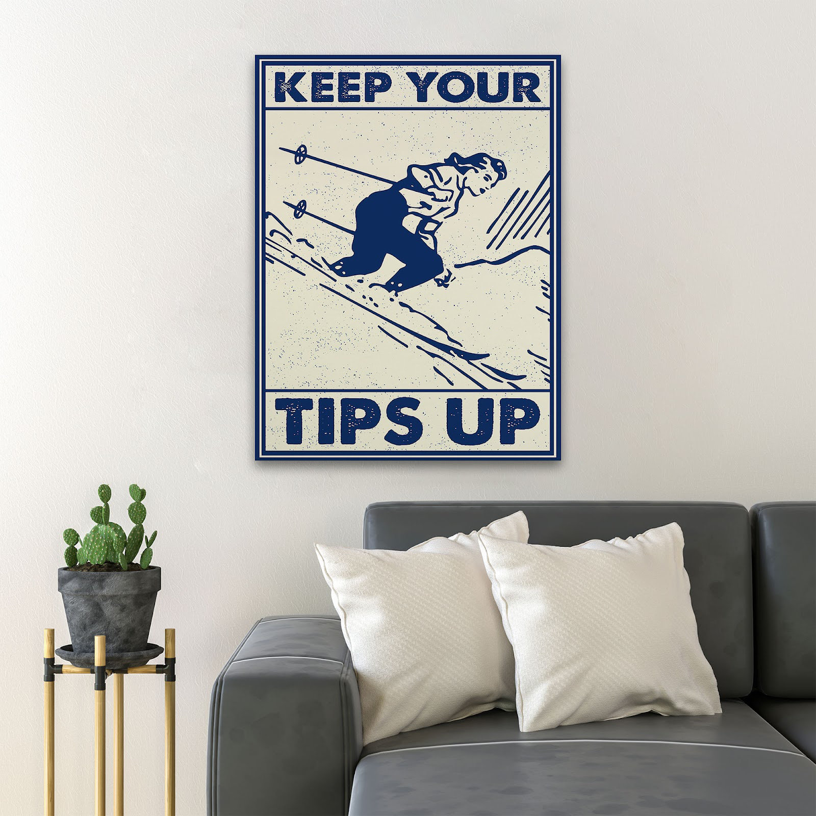 Loon Peak® Blue Girl Skiing - Keep Your Tips Up - 1 Piece Rectangle ...