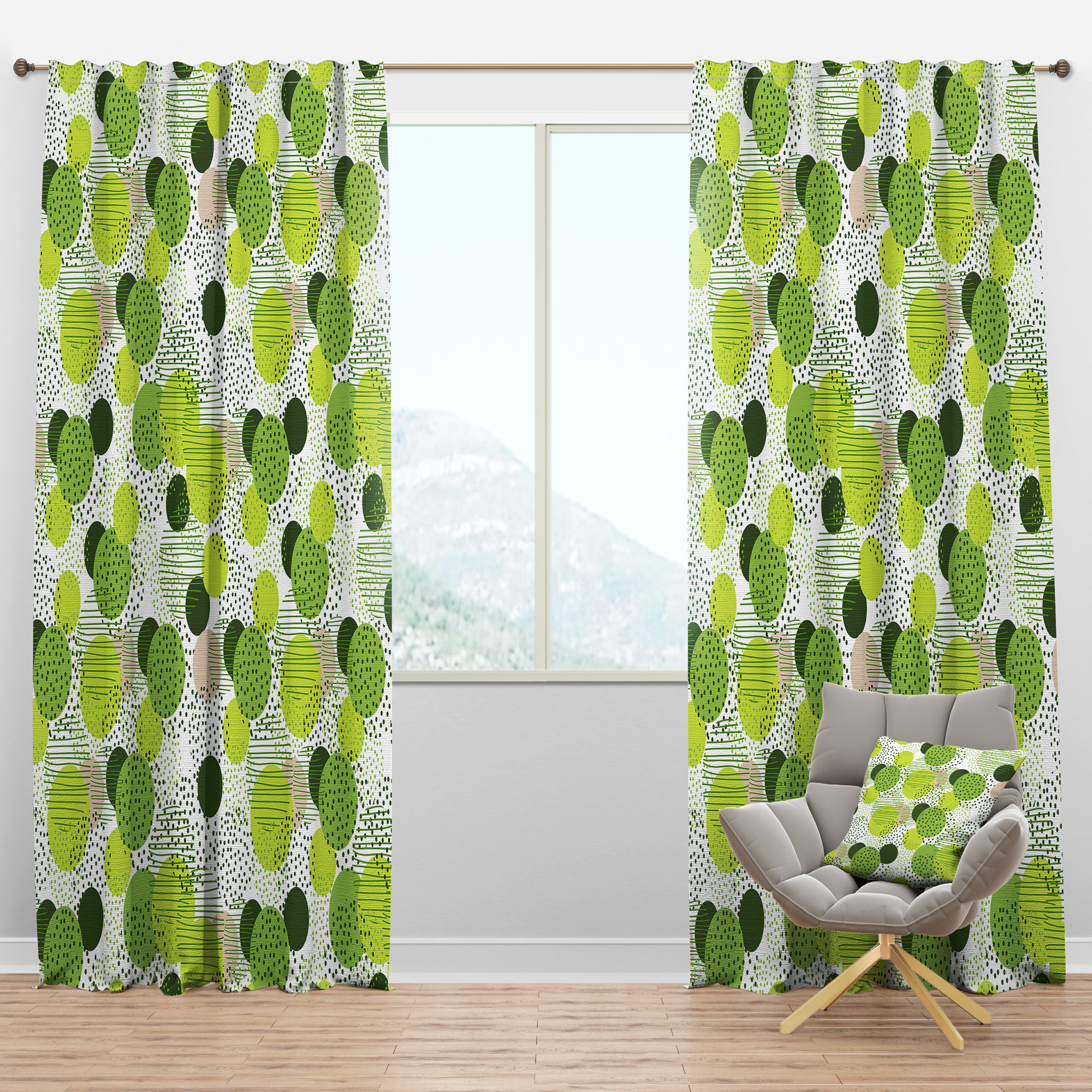 Design Art Circular Abstract Retro Geometric X - Mid-Century Velvet ...