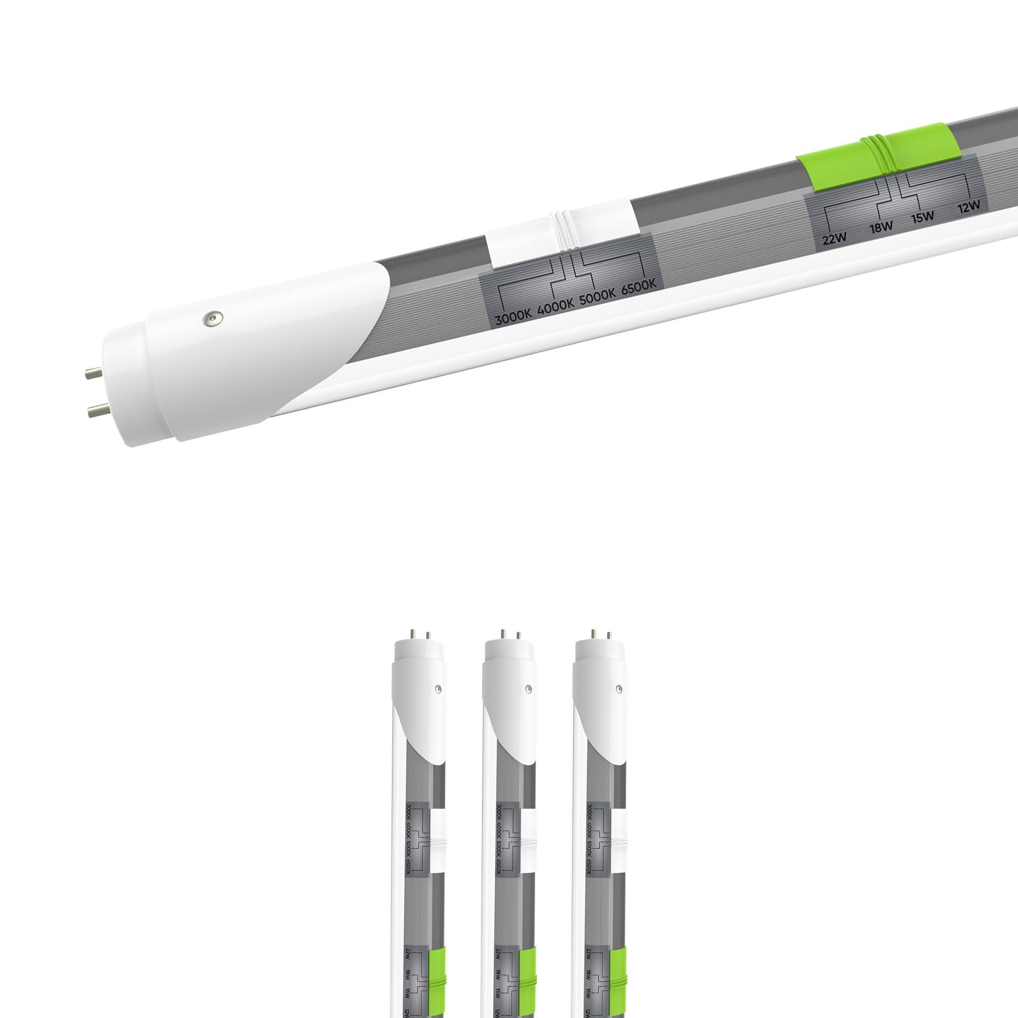 Wen Lighting Ballast Compatible T8 4Ft 20W Led Tube 3000 Lumens Clear ...