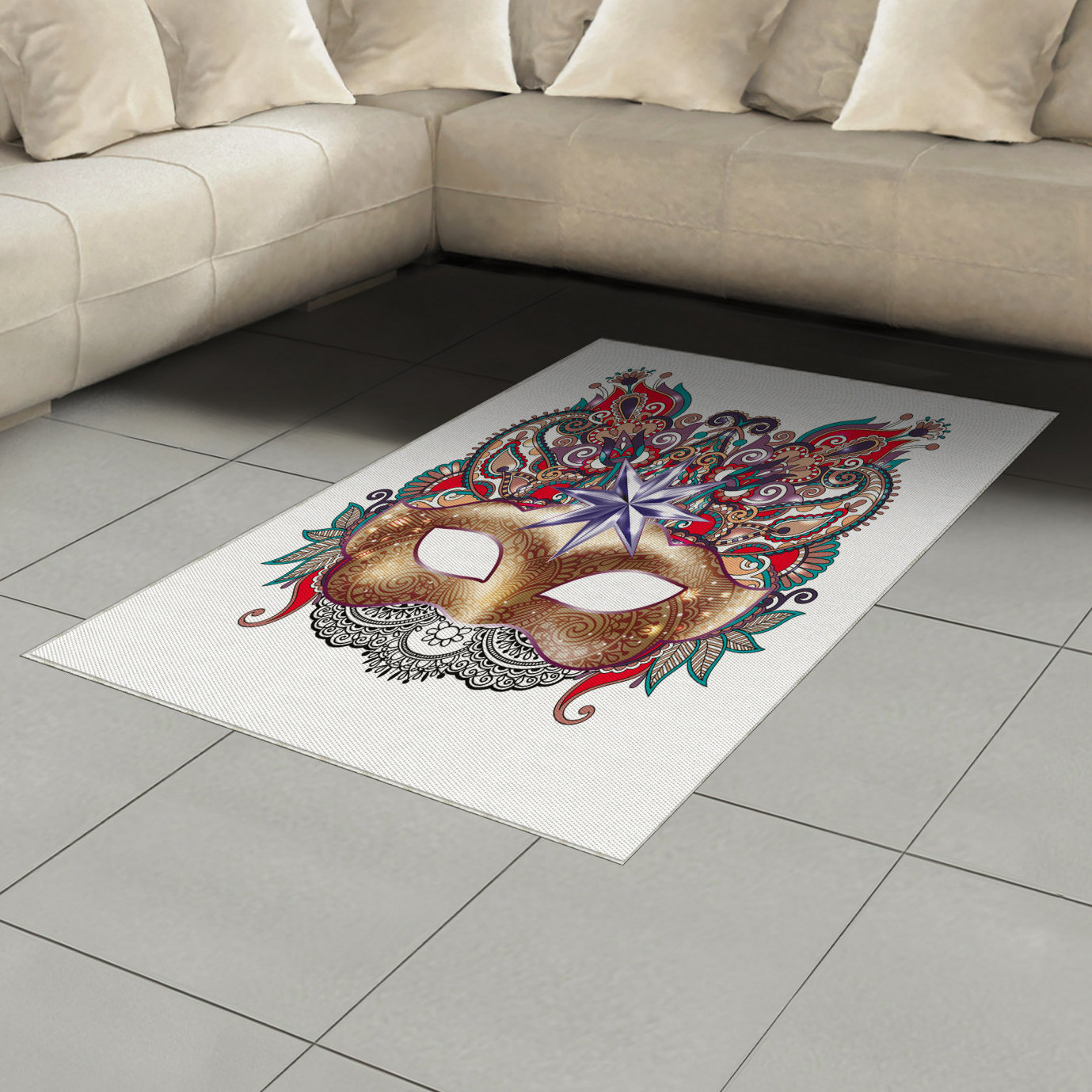 East Urban Home Mardi Gras High Density Long Fiber Poly Threads ...