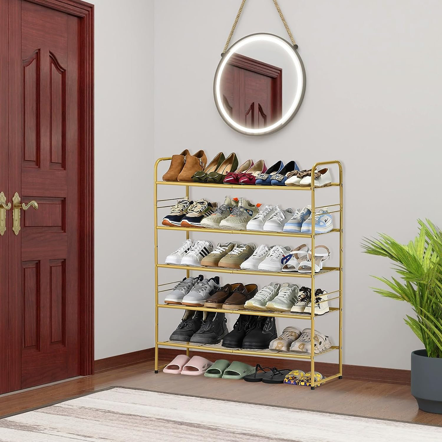 Mercer41 5-Tier Shoe Rack, Stackable Shoe Shelf Storage Organizer For ...