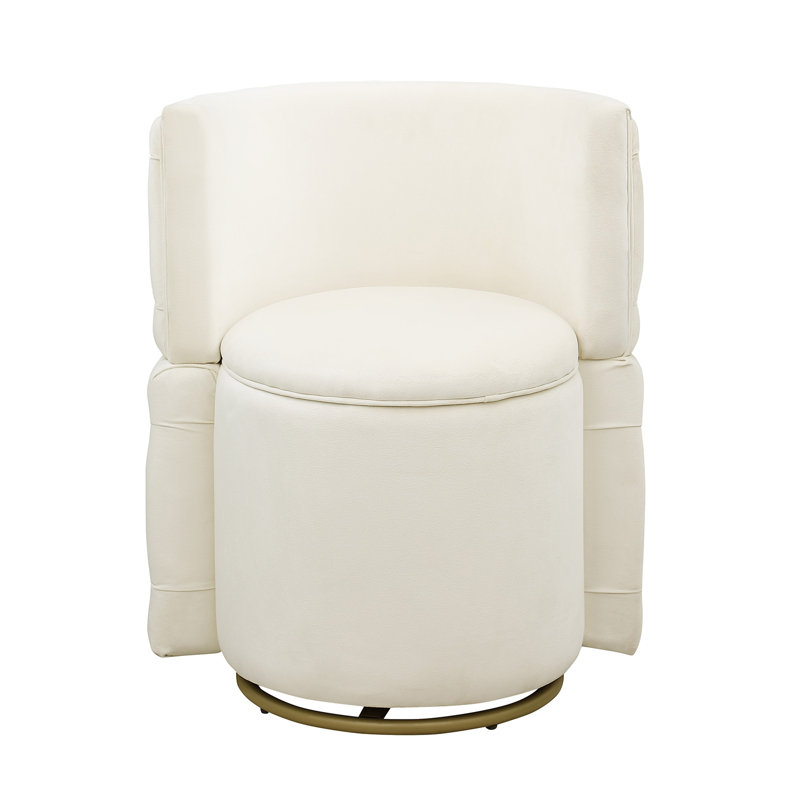 Mercer41 Valine Upholstered 360 Degree Velvet Swivel Accent Barrel ...