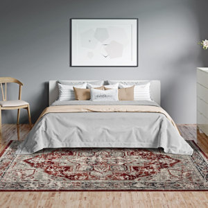 Luxe Weavers Performance Red/Gray/Black Rug | Wayfair