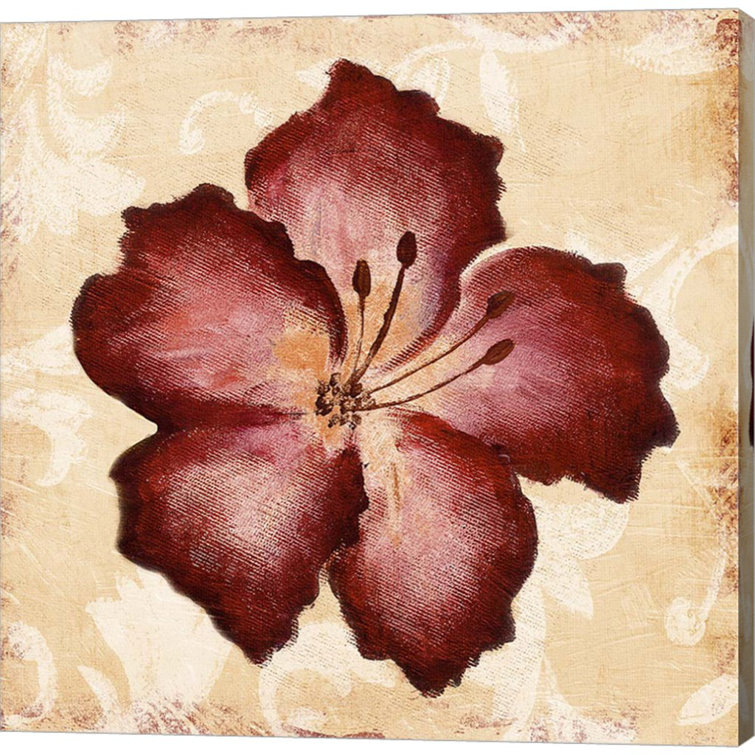 Bay Isle Home Red Flower 2 On Canvas by Jace Grey Painting | Wayfair