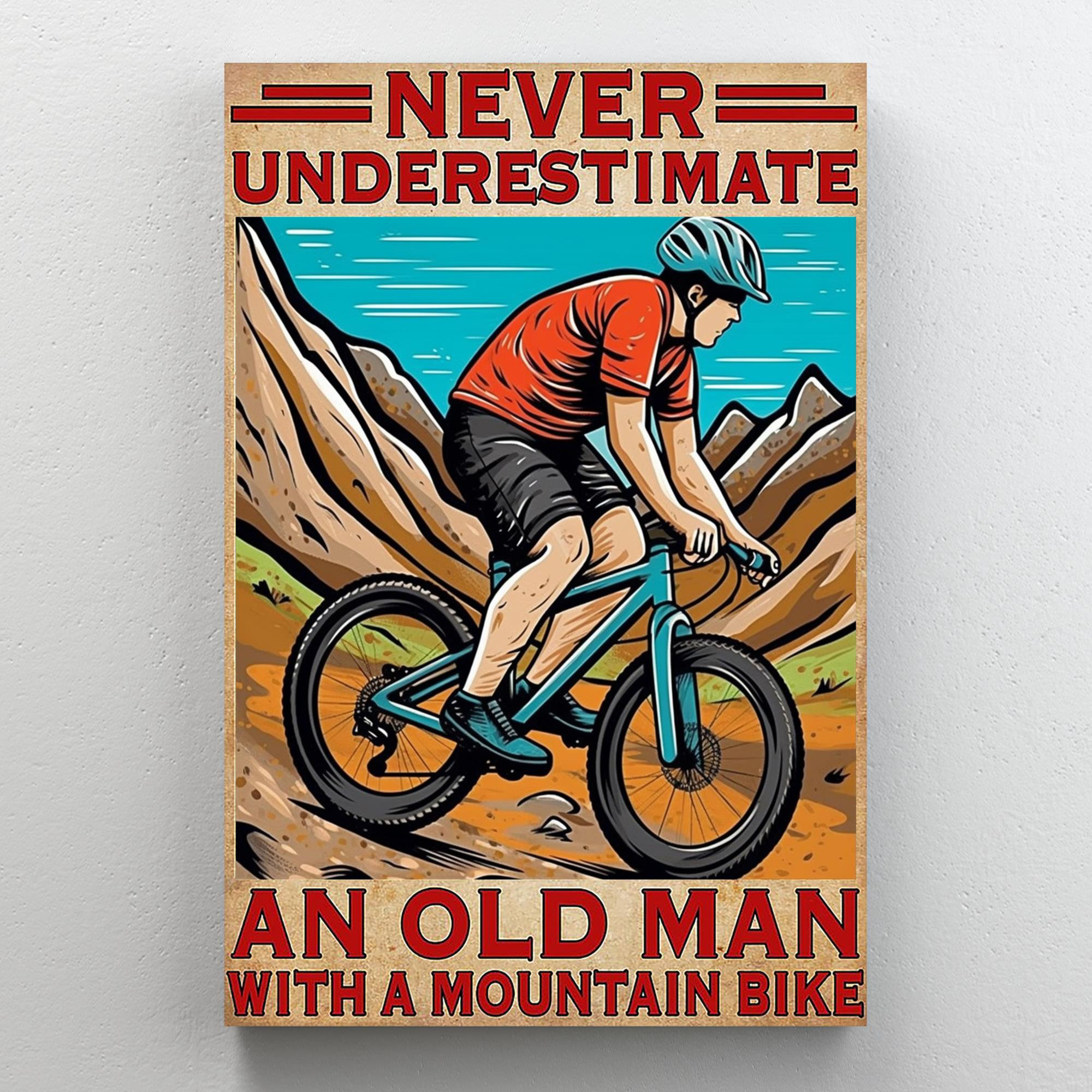 Trinx An Old Man With A Mountain Bike - 1 Piece Rectangl An Old Man With A Mountain Bike - 1 ...