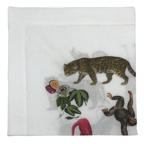 Nicolette Mayer Exotix Natural Hemstitch 22" Linen/Cotton Napkin | Wayfair