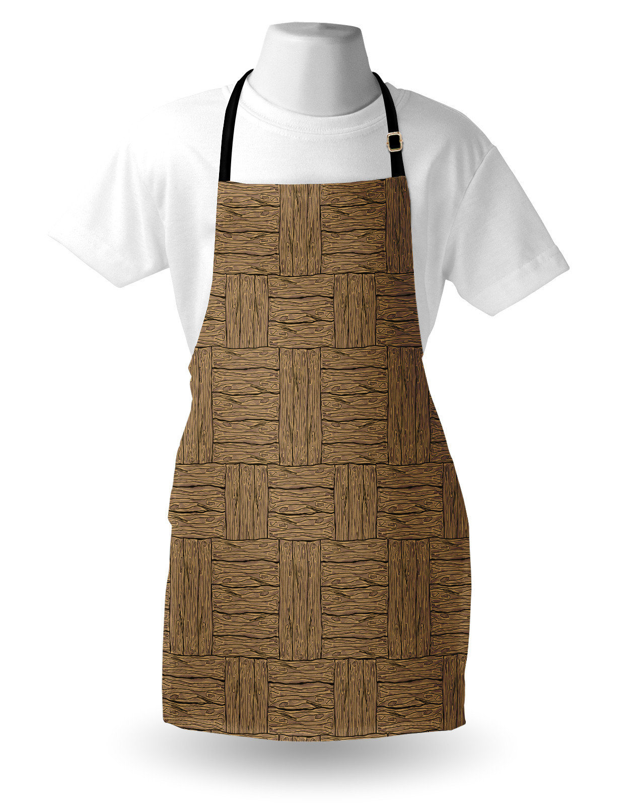 East Urban Home Rustic Apron Unisex, Wooden Texture Motif, Adult Size ...