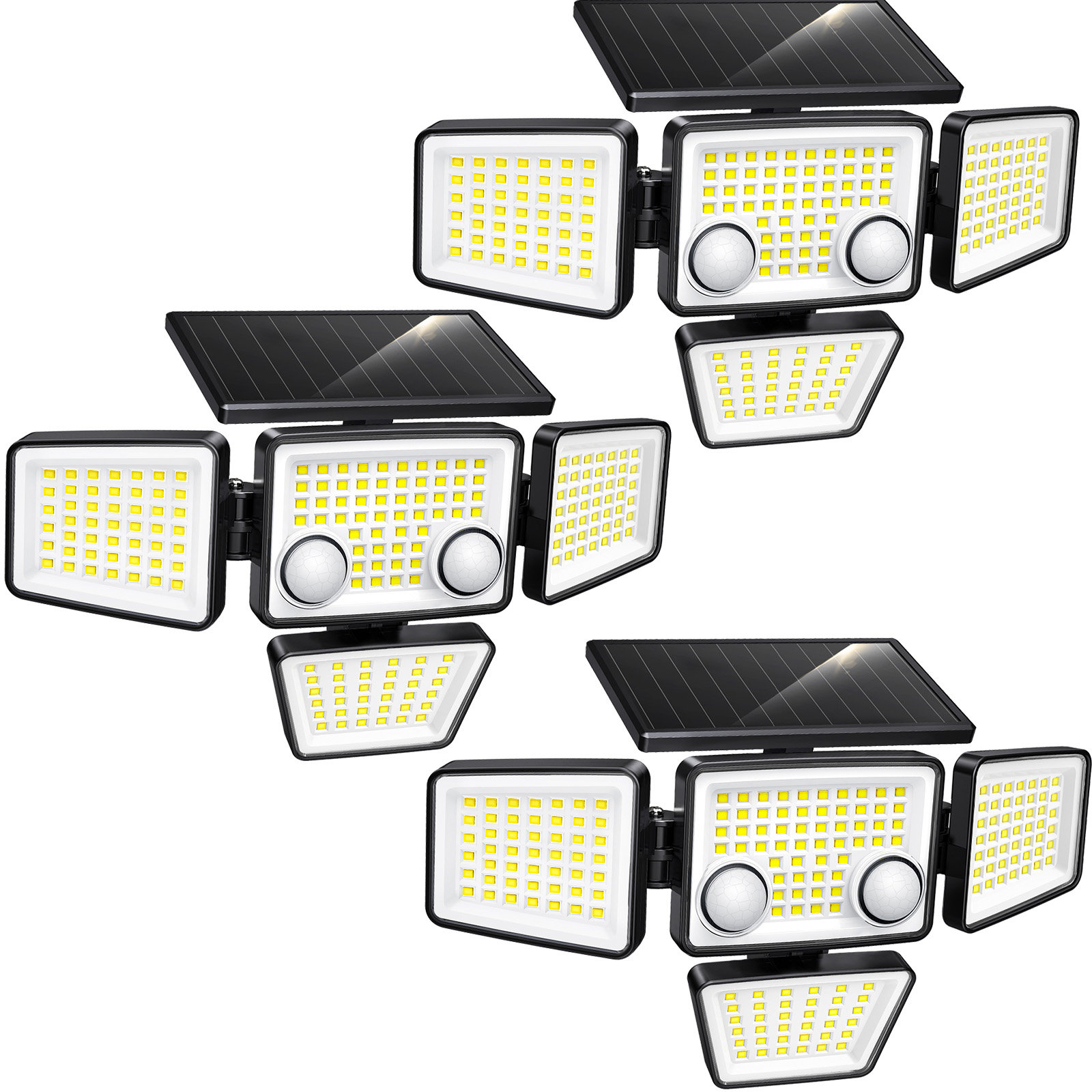Wrought Studio™ 4 Heads 3000lm 188 Led Motion Sensor Outdoor Lights(3 ...