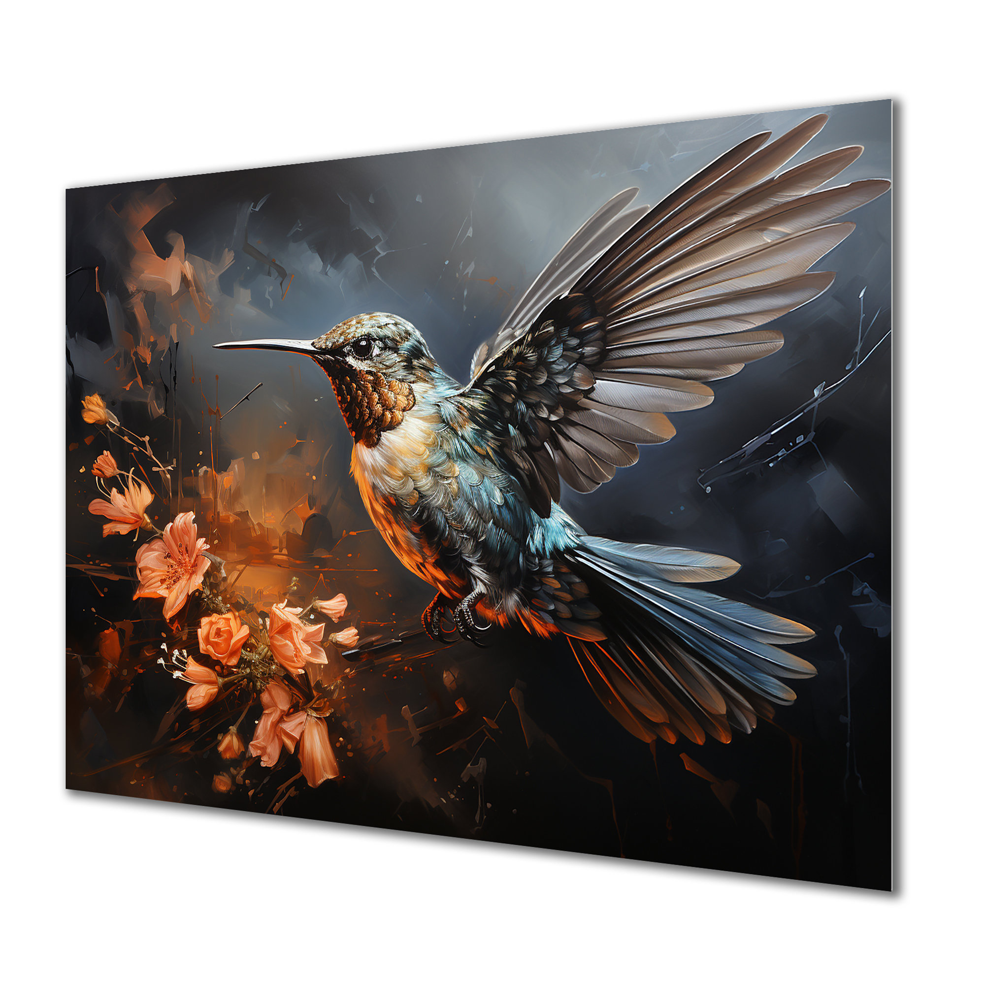 Lark Manor «Midnight Floral Bird Melody 4 - Colibri», art mural en ...