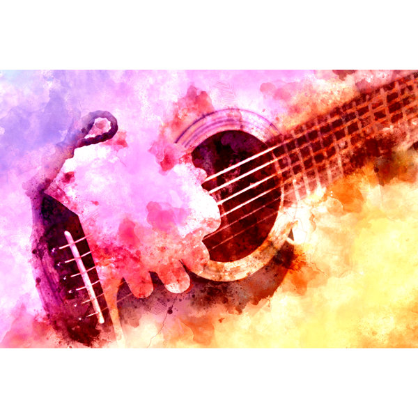 Wildon Home® Adelena Abstract Man Playing Guitar On Canvas Painting ...