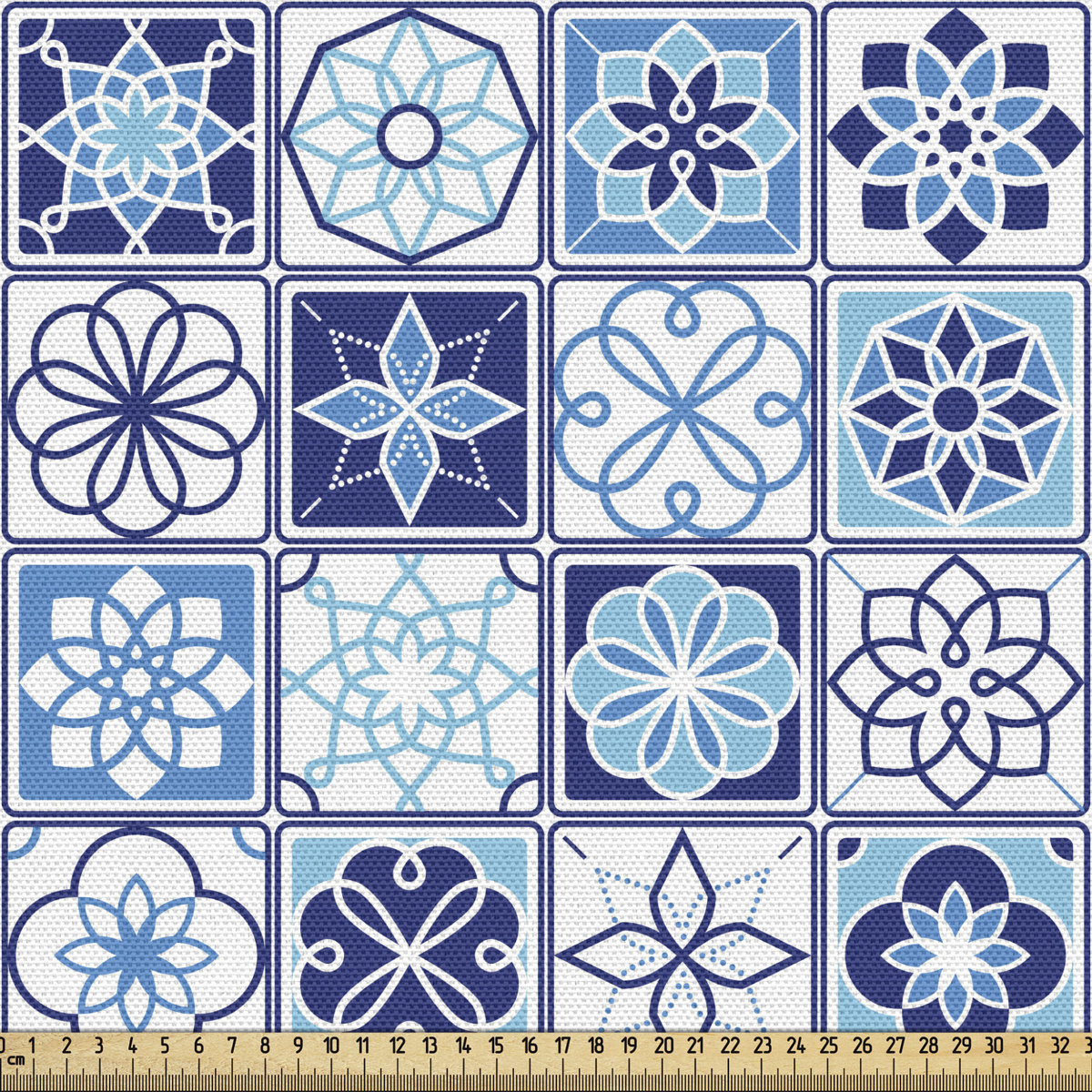 East Urban Home Azulejo Fabric By The Yard, Folkloric Portuguese ...