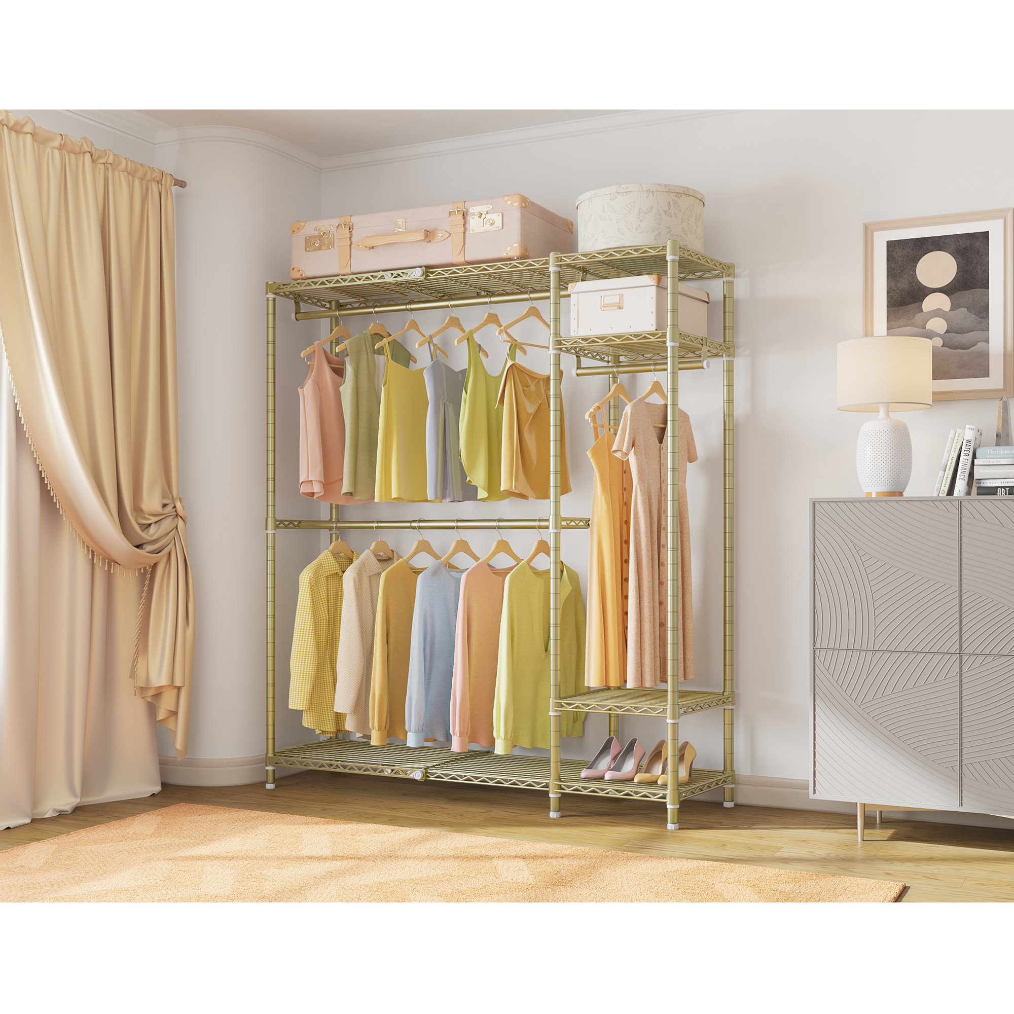 VIPEK X2 Expandable Clothing Rack Reach-in Closet Adjustable from 3'3 ...