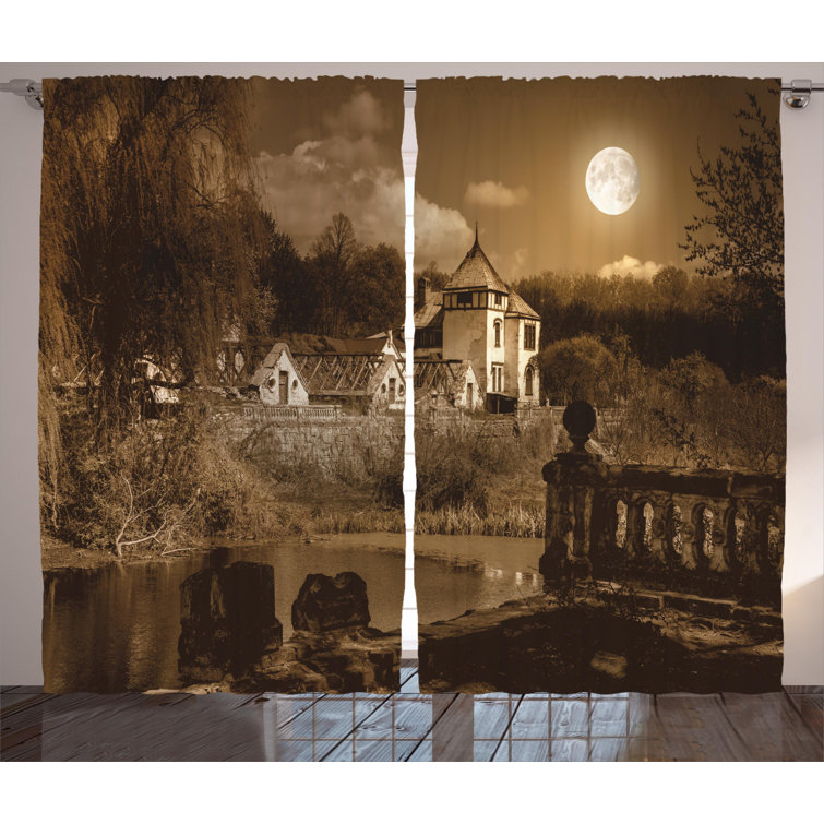 East Urban Home Gothic Semi-Sheer Rod Pocket Curtain Panels | Wayfair