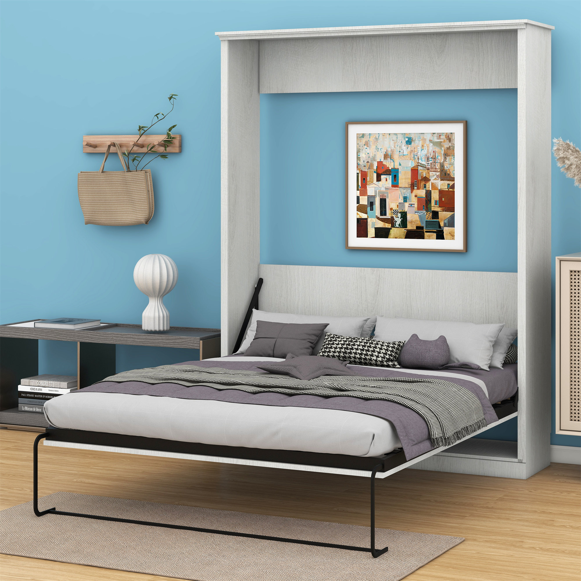 Hokku Designs Half Self-Close And Open Murphy Bed Cabinet | Wayfair