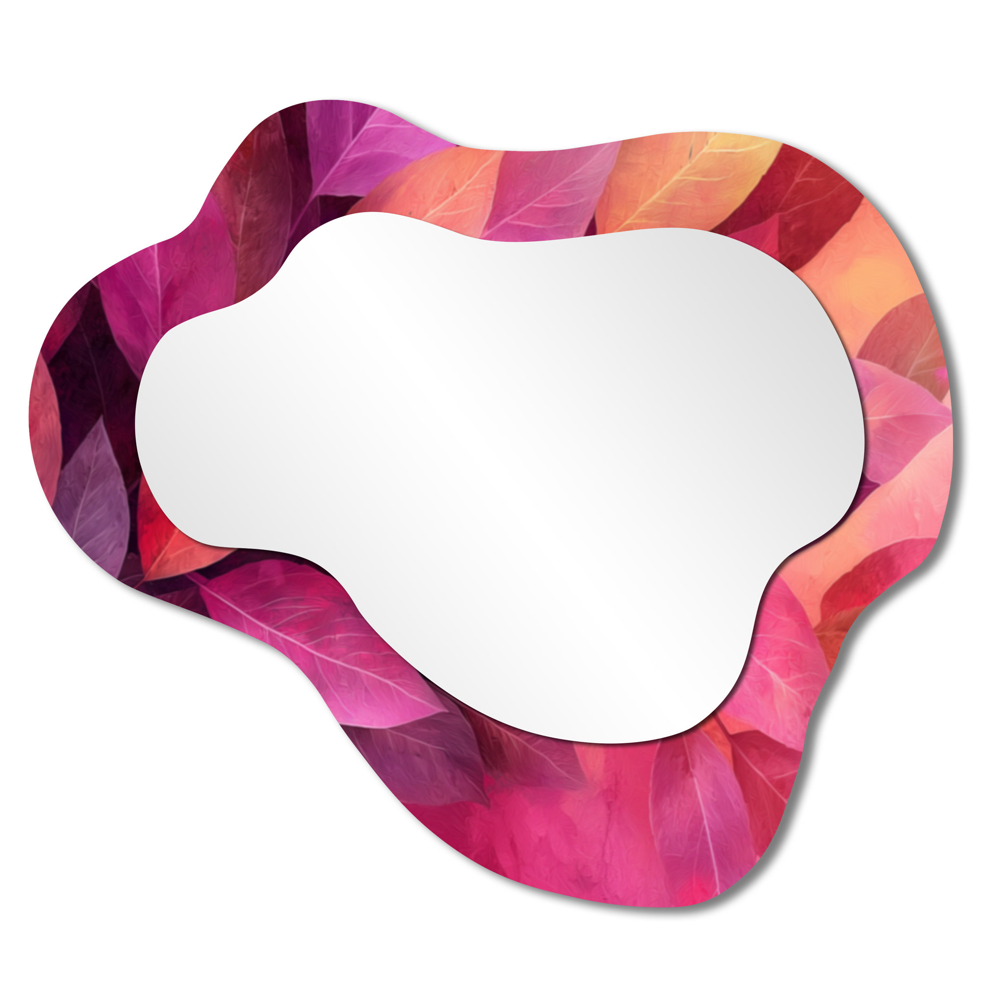 Latitude Run® Magenta Leaves Blosoom I - Leaves Asymmetrical Decorative ...