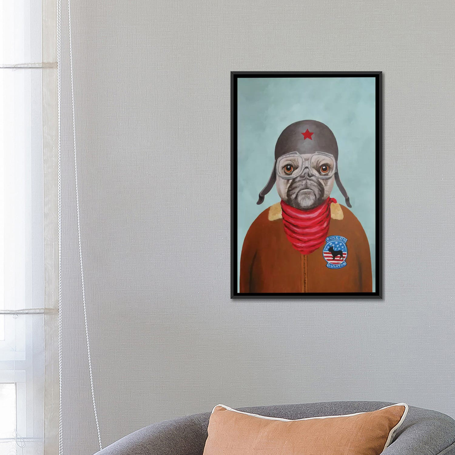 East Urban Home 'Bulldog Pilot' Painting Print on Canvas - Wayfair Canada