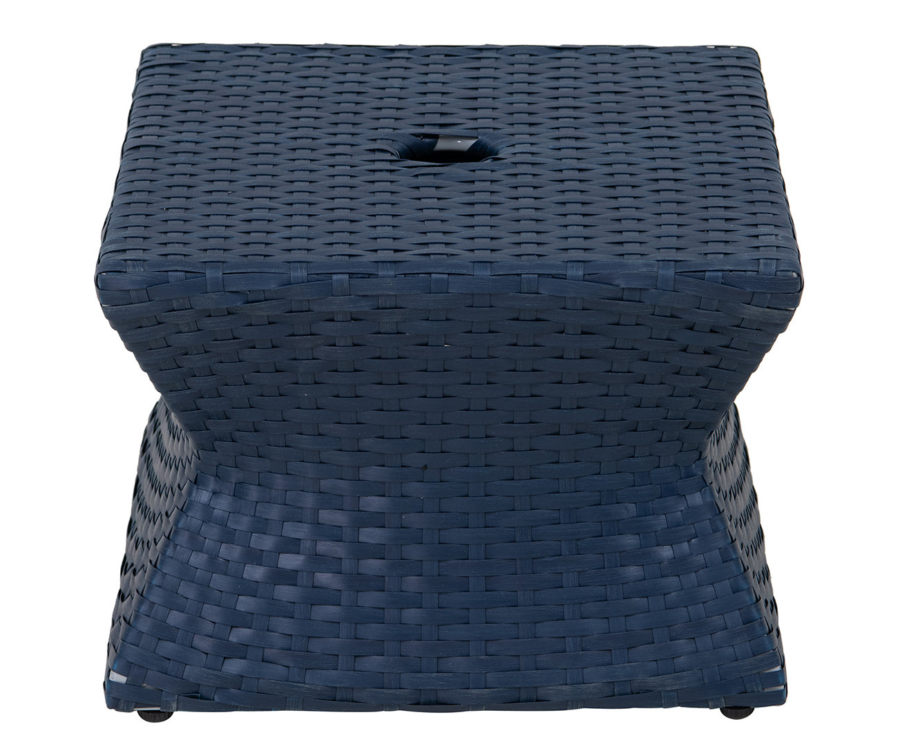 Sunjoy Outdoor Side Table with Umbrella Hole, Poolside 16 Inch Rattan ...
