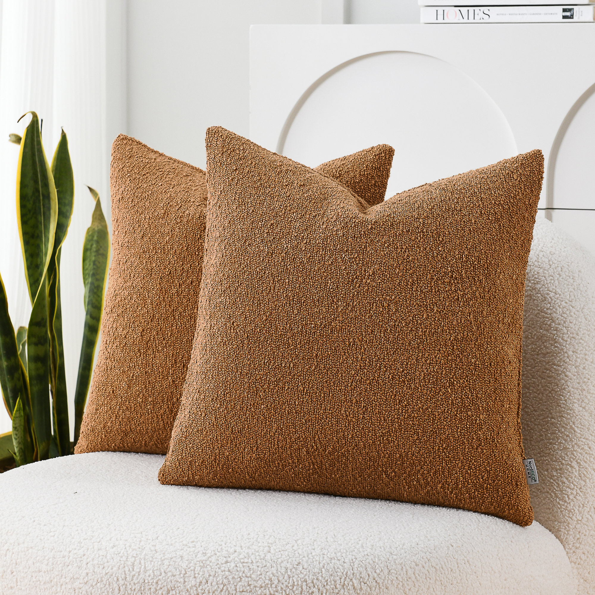 NordECO HOME Textured Pillow Covers Textured Boucle Pillow Covers ...
