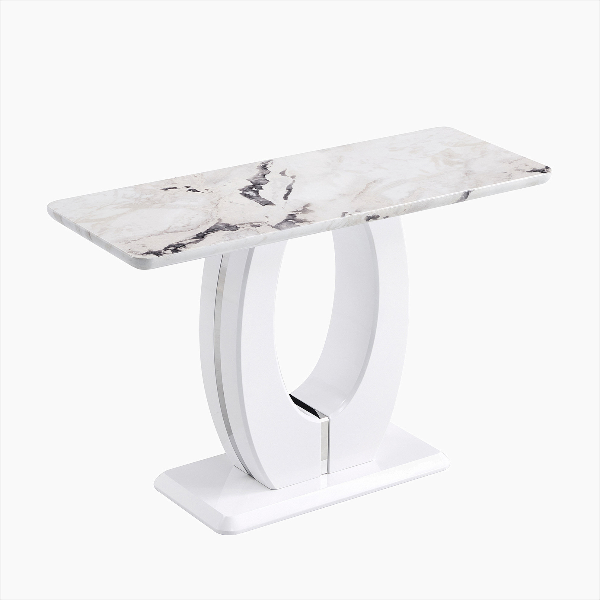 Mercer41 Glossy White Rectangular Counter Bar Table, 47.24"X18.11"X29 ...