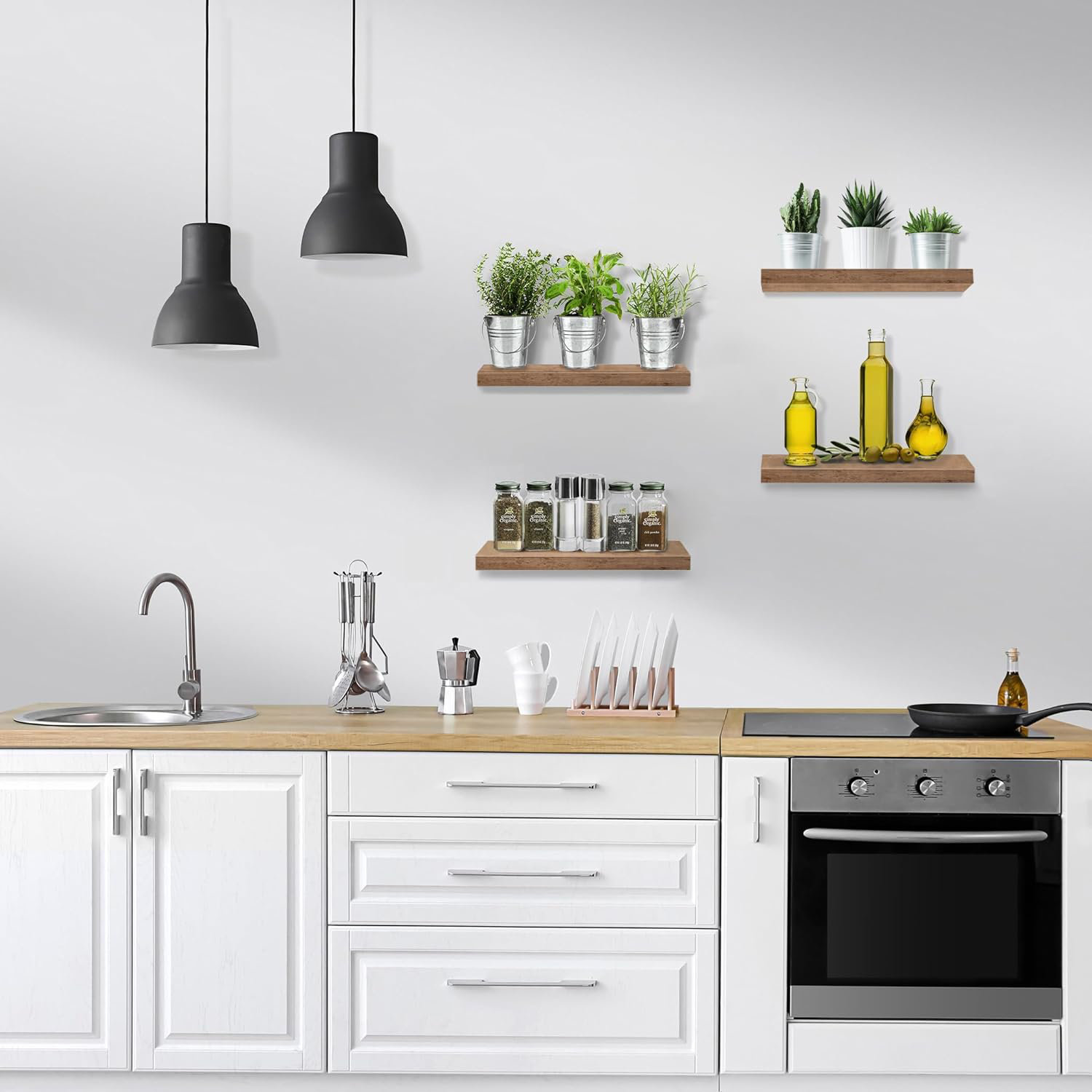 Sorbus Floating Shelves with Invisible Mounting Set of 4 - Wayfair Canada