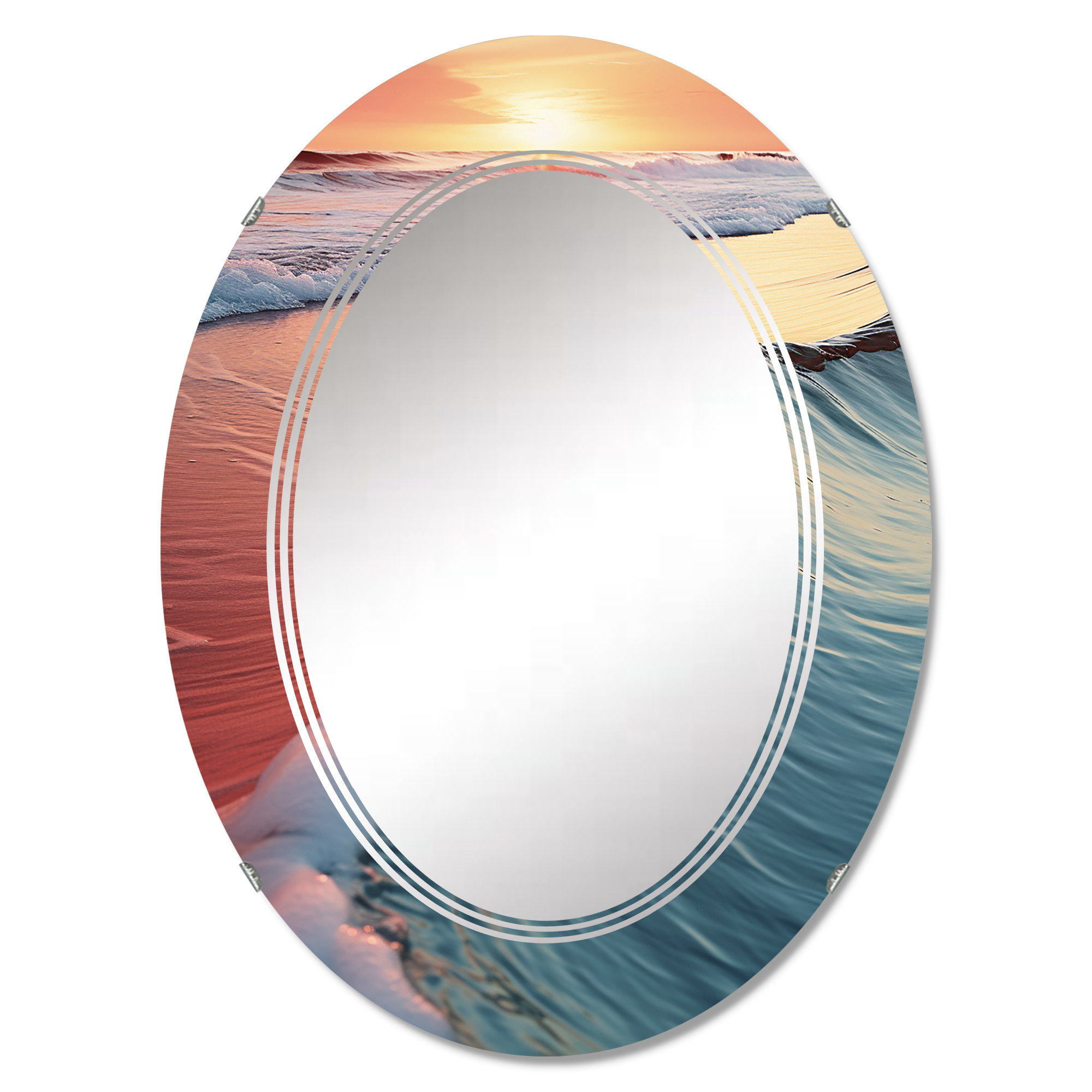East Urban Home Varsi - Nautical & Beach Wall Mirror Oval | Wayfair