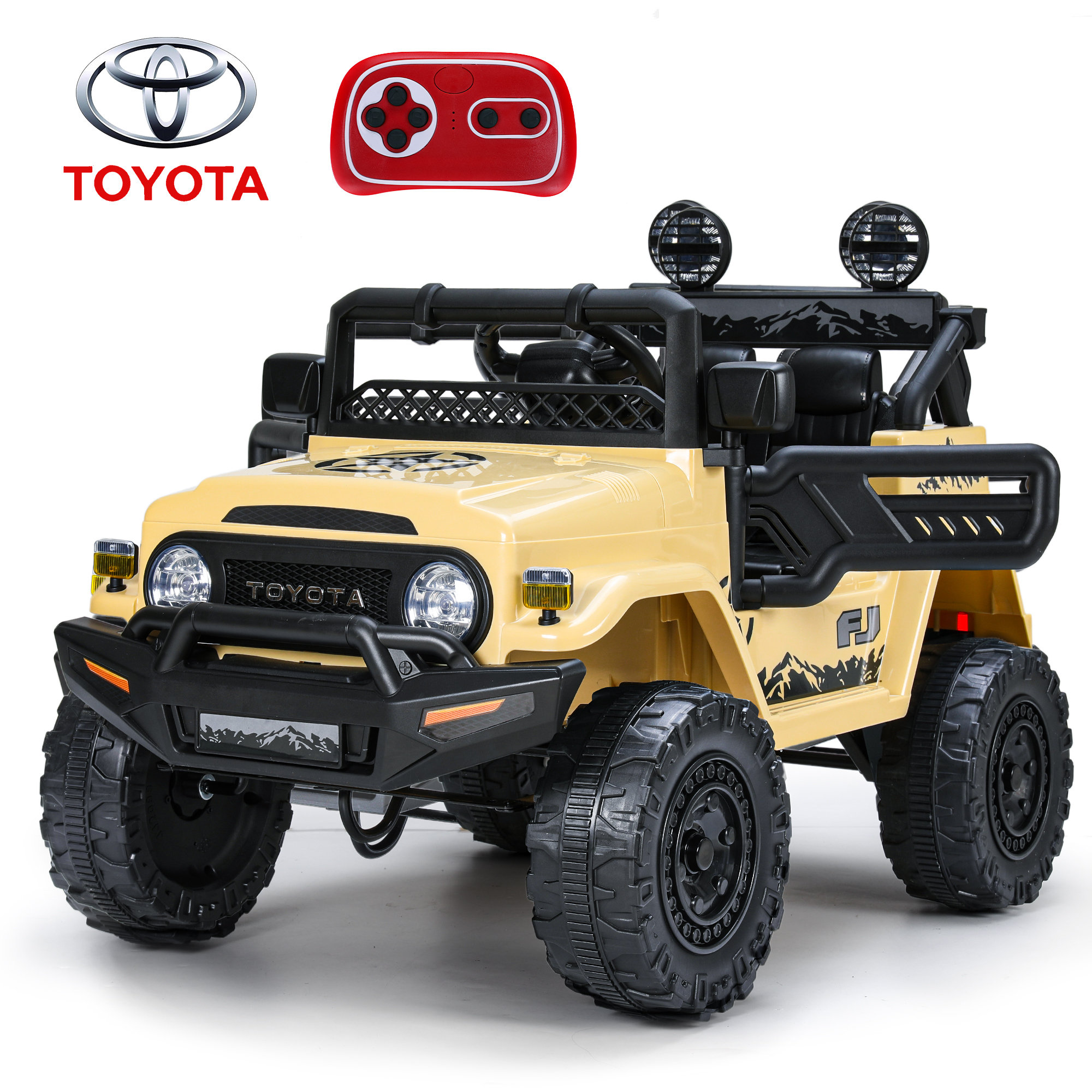 FUNTOK 12 Volt Toyota FJ Cruiser Battery Powered Ride on Toy Car All ...