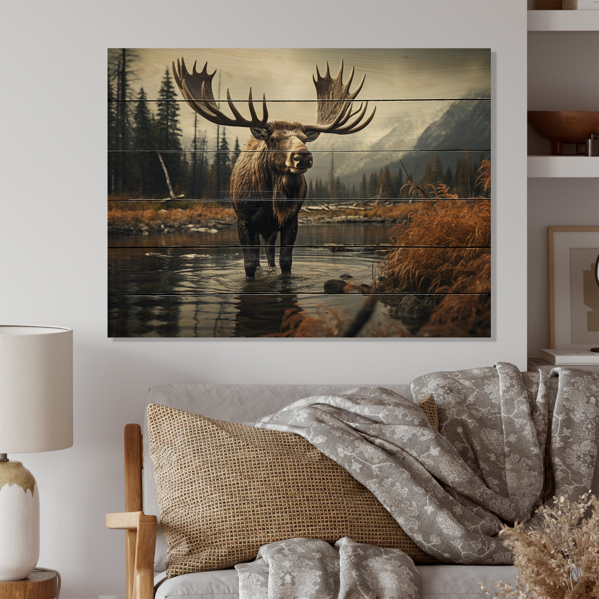 Red Barrel Studio® Laroyce Canada Majestic Moose I On Wood Print | Wayfair
