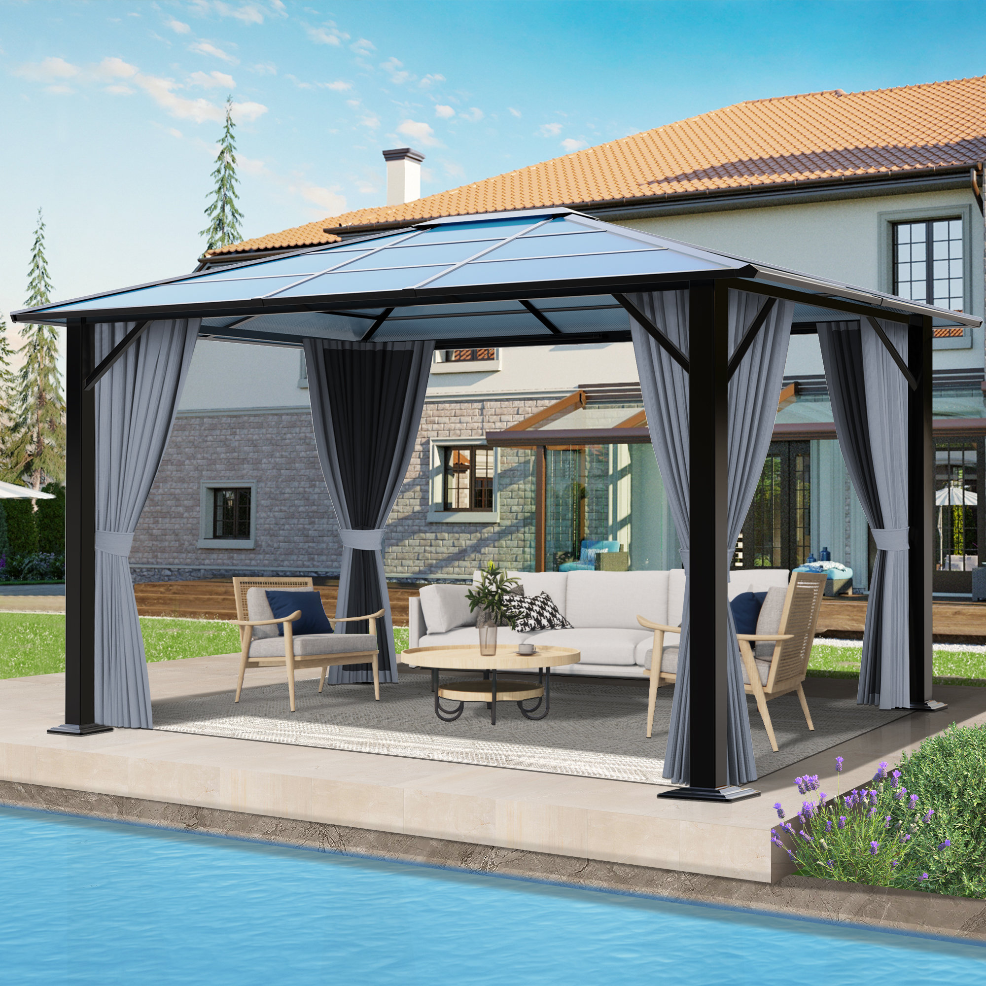 COVERONICS 10 Ft. W x 10 Ft. D Steel Patio Gazebo & Reviews - Wayfair ...