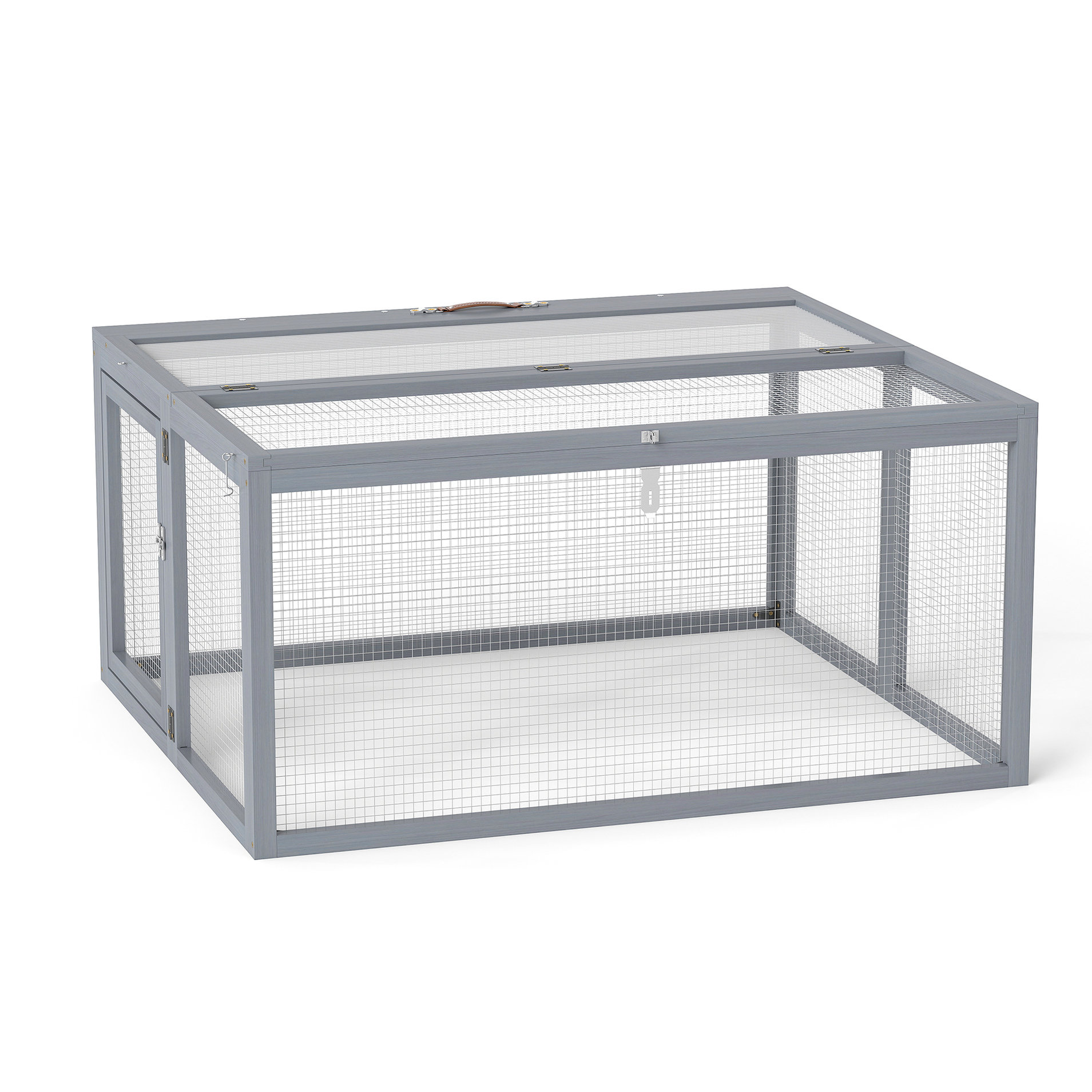 Tucker Murphy Pet™ Grey Folding Cage With Lockable Doors And Ground ...