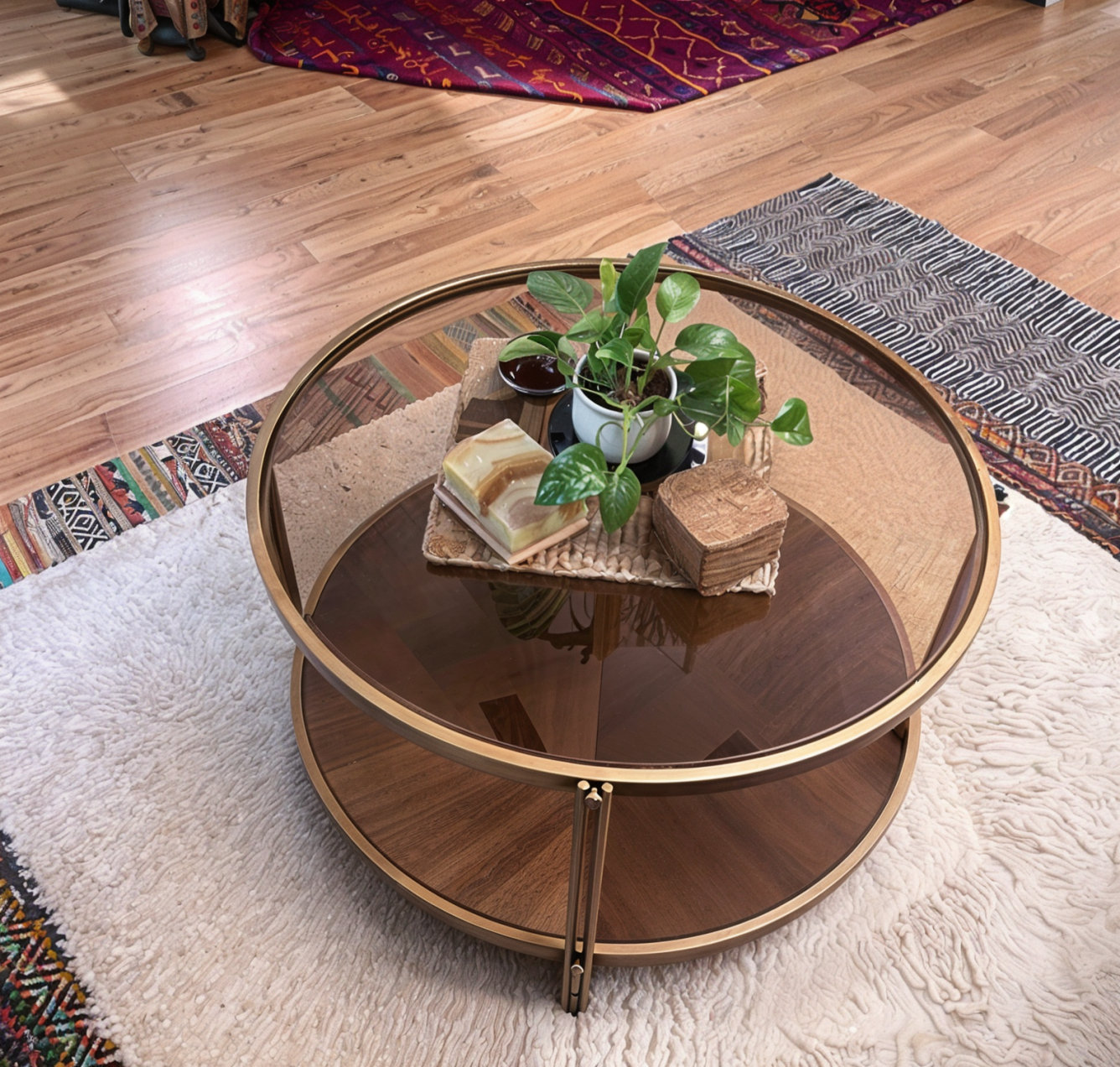 Mercer41 2-Tier Glass Coffee Table | Wayfair