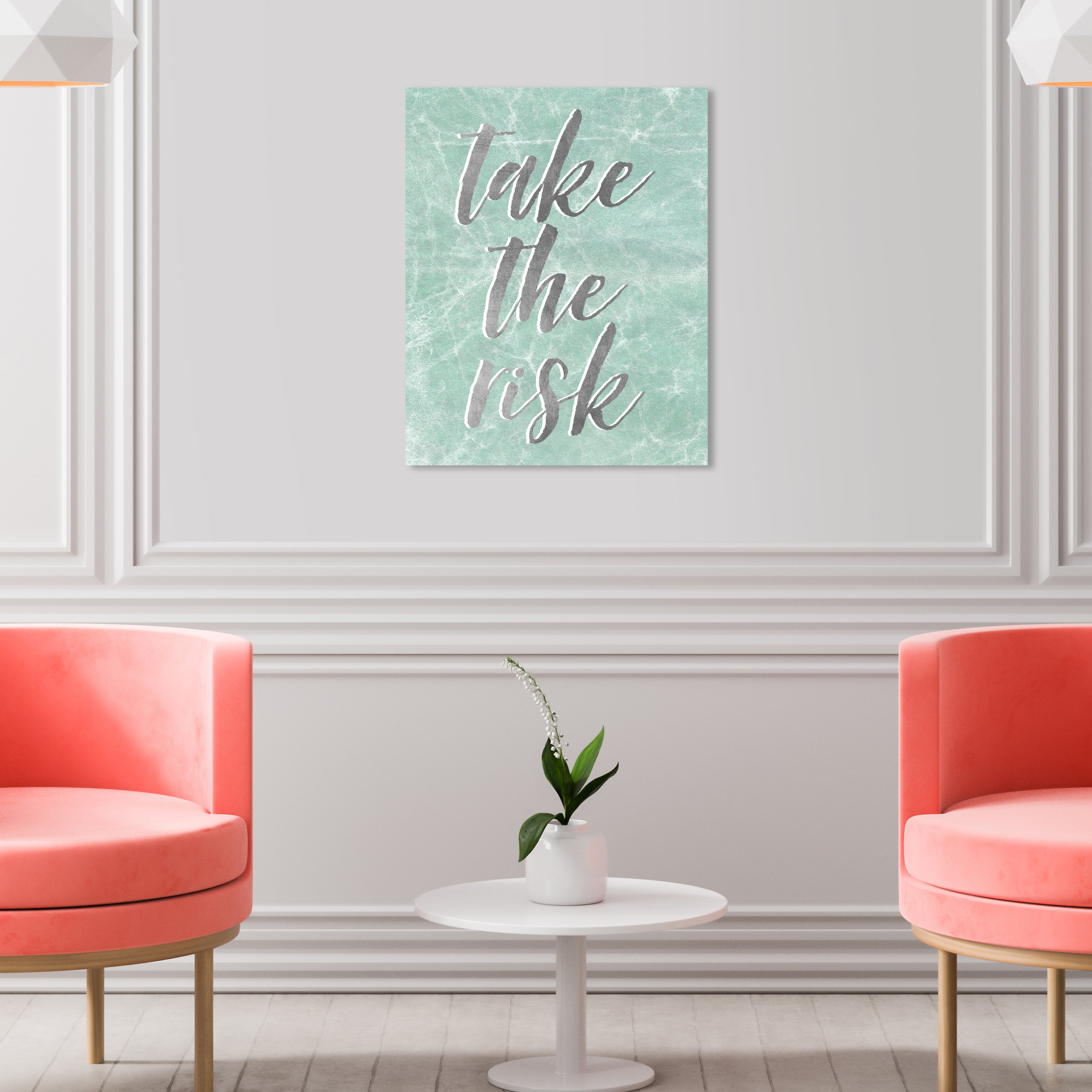 Oliver Gal Prints Oliver Gal 'Typography And Quotes Take The Risk Mint ...