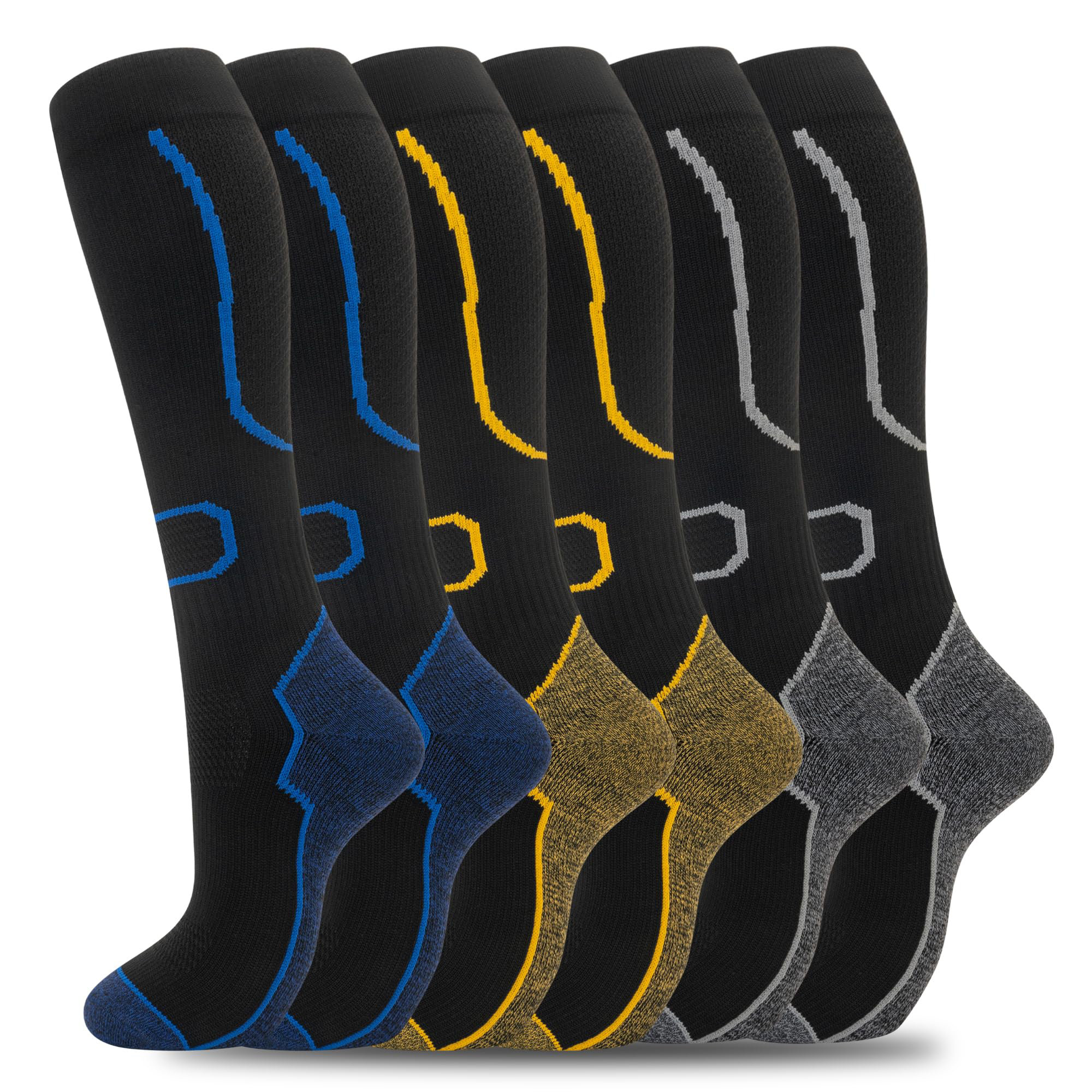 The Holiday Aisle® 6 Pairs Compression Lenorah for Women & Men Knee ...