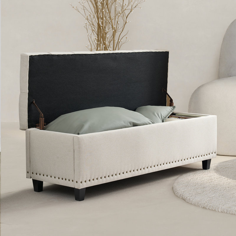 Latitude Run® 50.78” Tufted Upholstered Storage Ottoman & Reviews | Wayfair