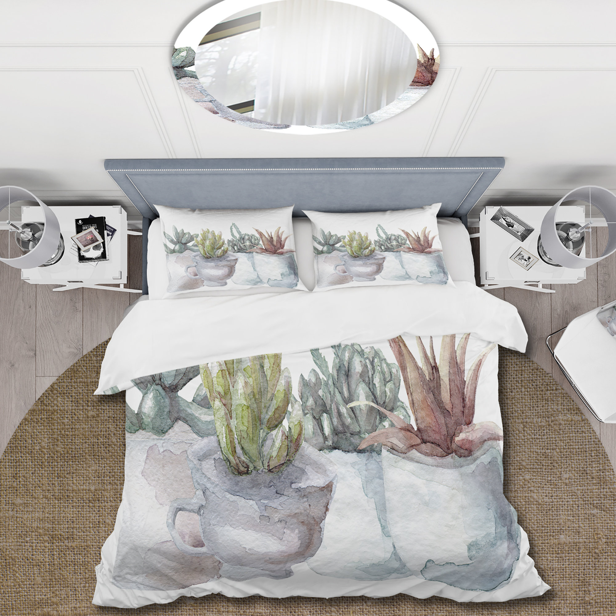 Design Art Cactus and Succulent House Plants IV - Farmhouse Duvet Cover ...