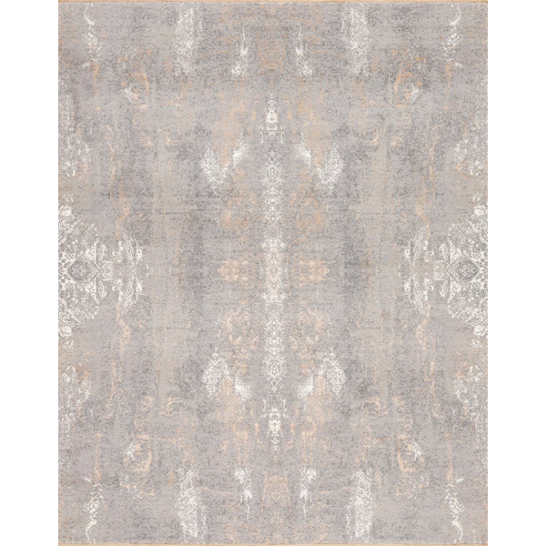 Samad Rugs Nirvana Couture Abstract Silver/Gold Area Rug | Perigold