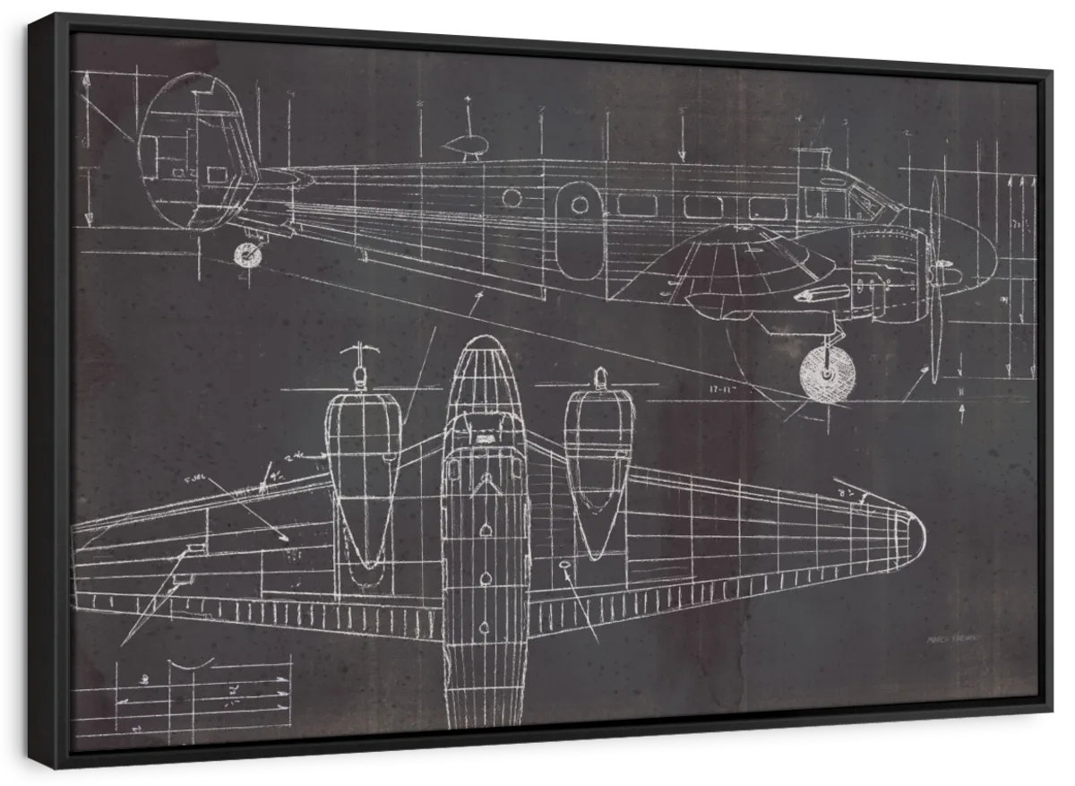 Elephant Stock Plane Blueprint Canvas Print | Wayfair