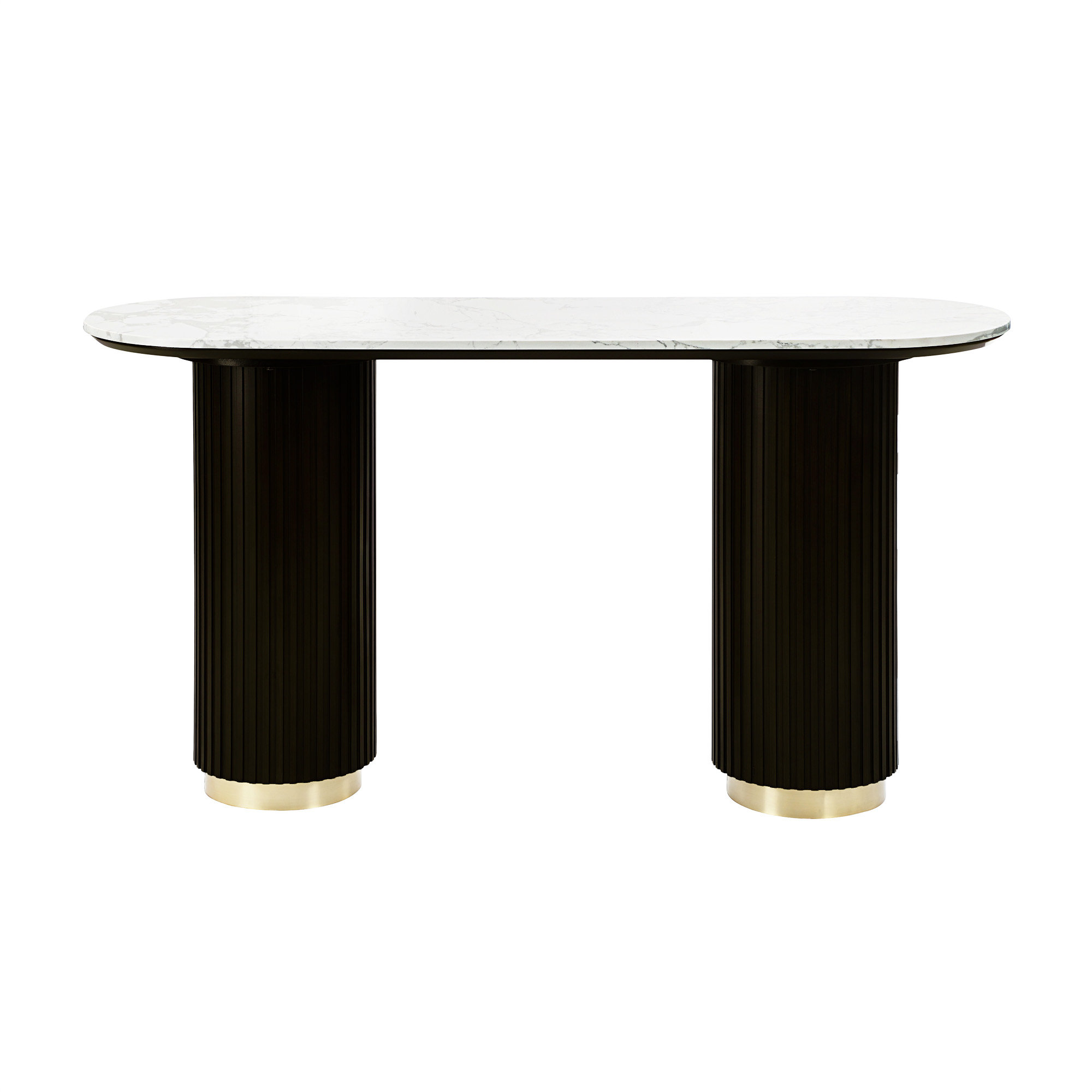 Mercer41 Manilla Ivory White Sofa Table With Marble Top | Wayfair