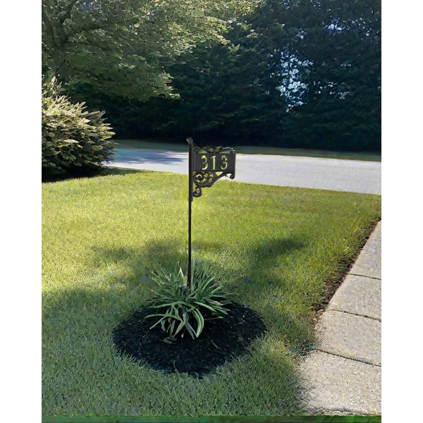 Whitehall Products Nite Bright Acanthus Reflective Lawn Address Sign ...