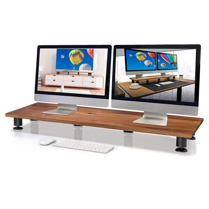 Hokku Designs Large Dual Monitor Riser for 2 - Premium Handmade ...