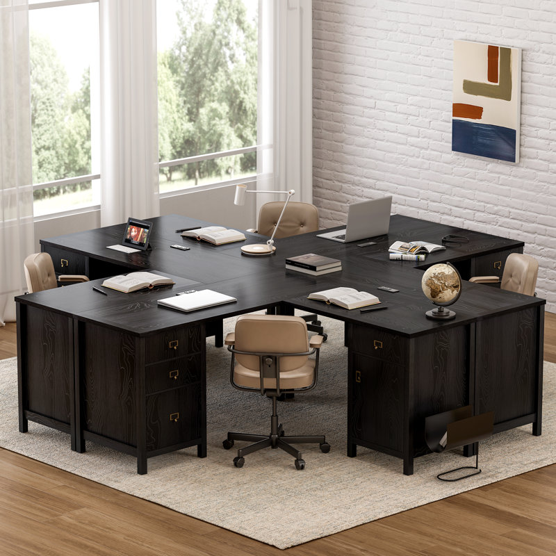 Lark Manor™ Large 60" L Shaped Executive Desk With Drawers | Wayfair