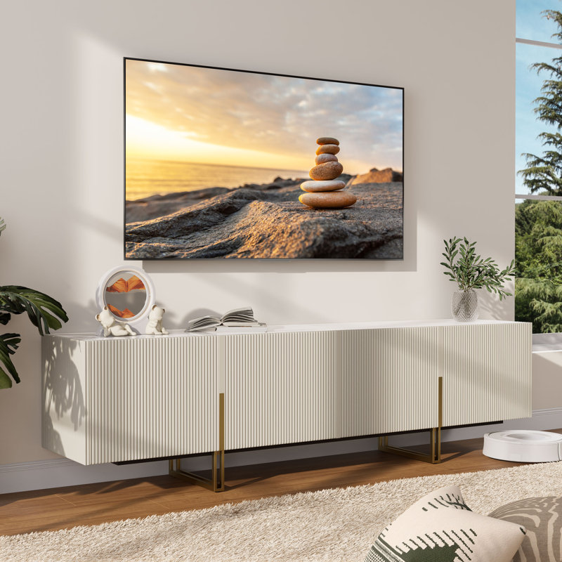 Hokku Designs Storage Credenza TV Stand Long Entertainment Center TV ...