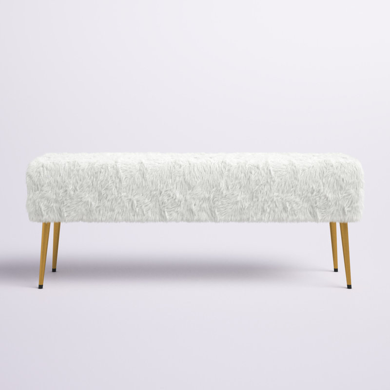Mercer41 Faux Fur Bench & Reviews | Wayfair
